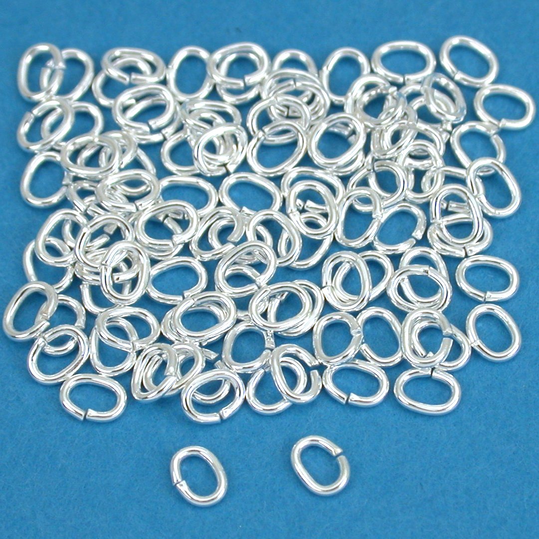 100 Sterling Silver Open Oval Jump Rings 22 Gauge 4x3mm | Michaels