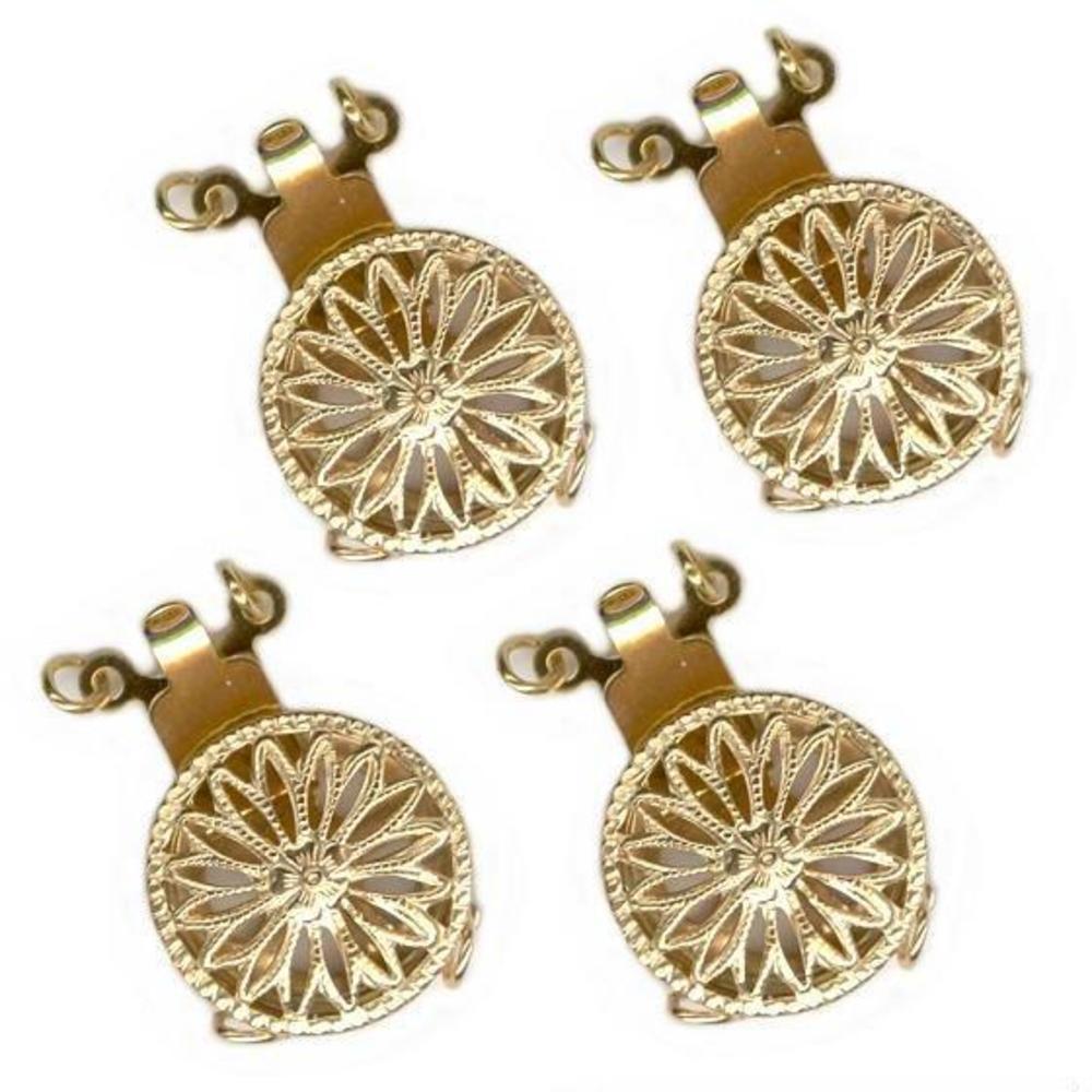 4 Gold Filled 2 Strand Filigree Bead Clasps 12.5mm | Michaels
