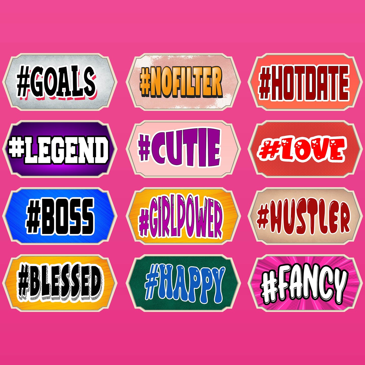 Hashtag Bundle 5mm PVC Photo Booth Props Signs | Michaels