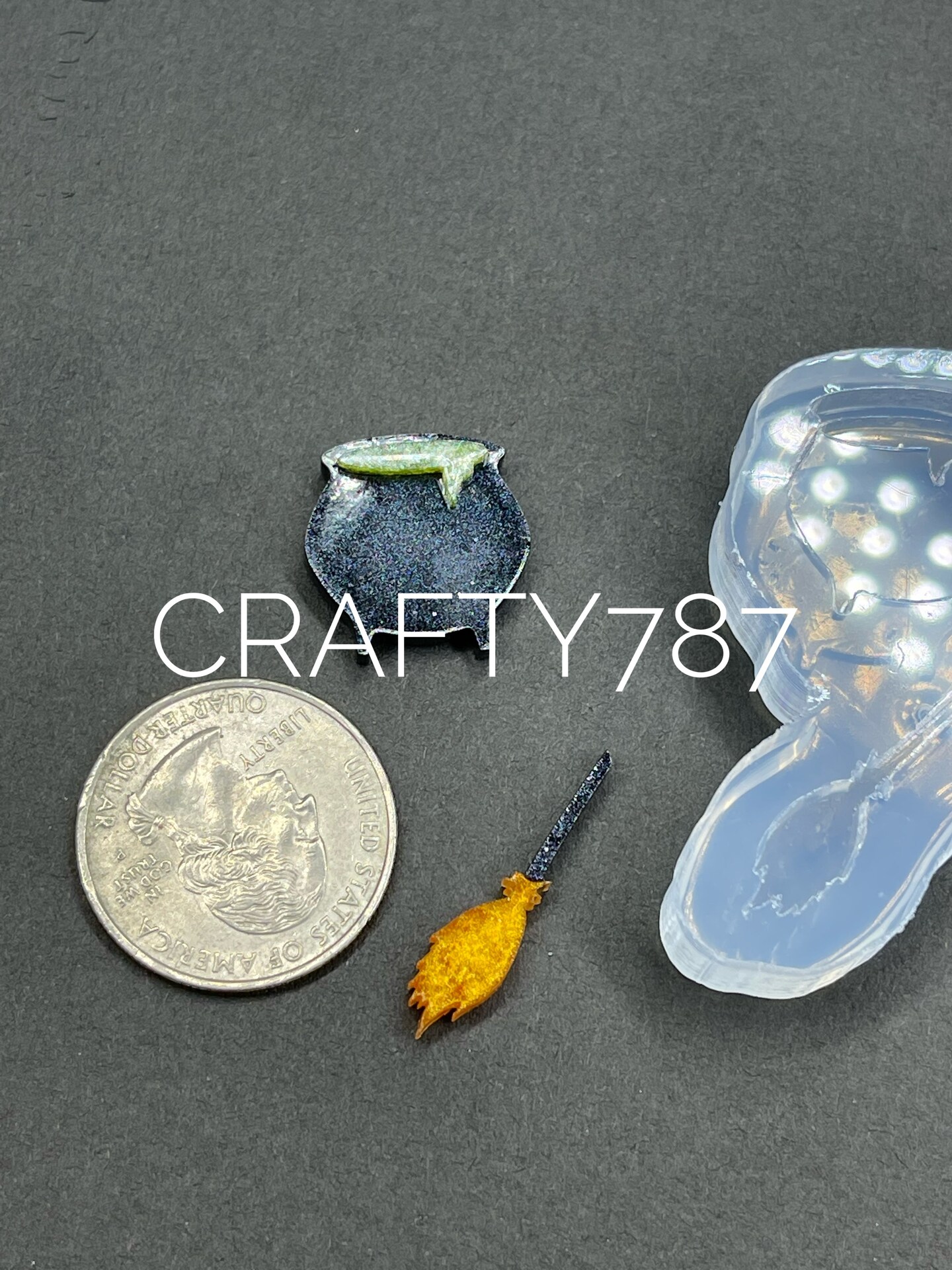 Witch Broom & Cauldron Studs Silicone Mold(A8) | Resin Molds | Michaels