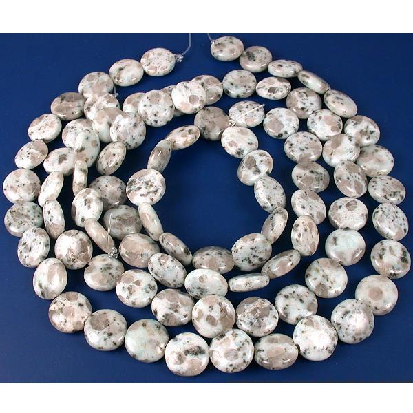 Snowflake Jasper Coin Beads Loose 14mm 3 Strands | Michaels