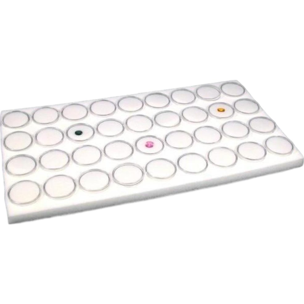 Gemstone White Foam 72 Jars Tray Insert Coins Jewelry Display 14 3/4 ...