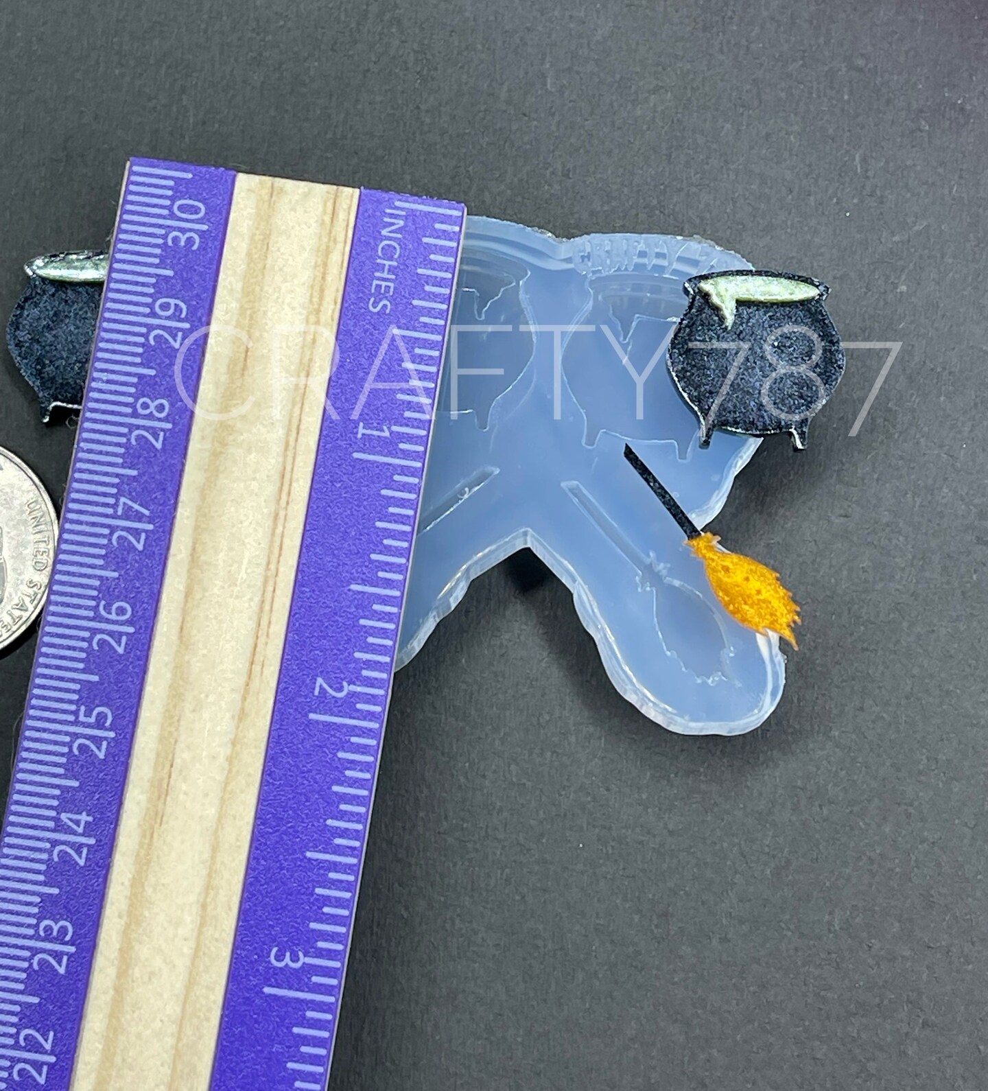 Witch Broom & Cauldron Studs Silicone Mold(A8) | Resin Molds | Michaels