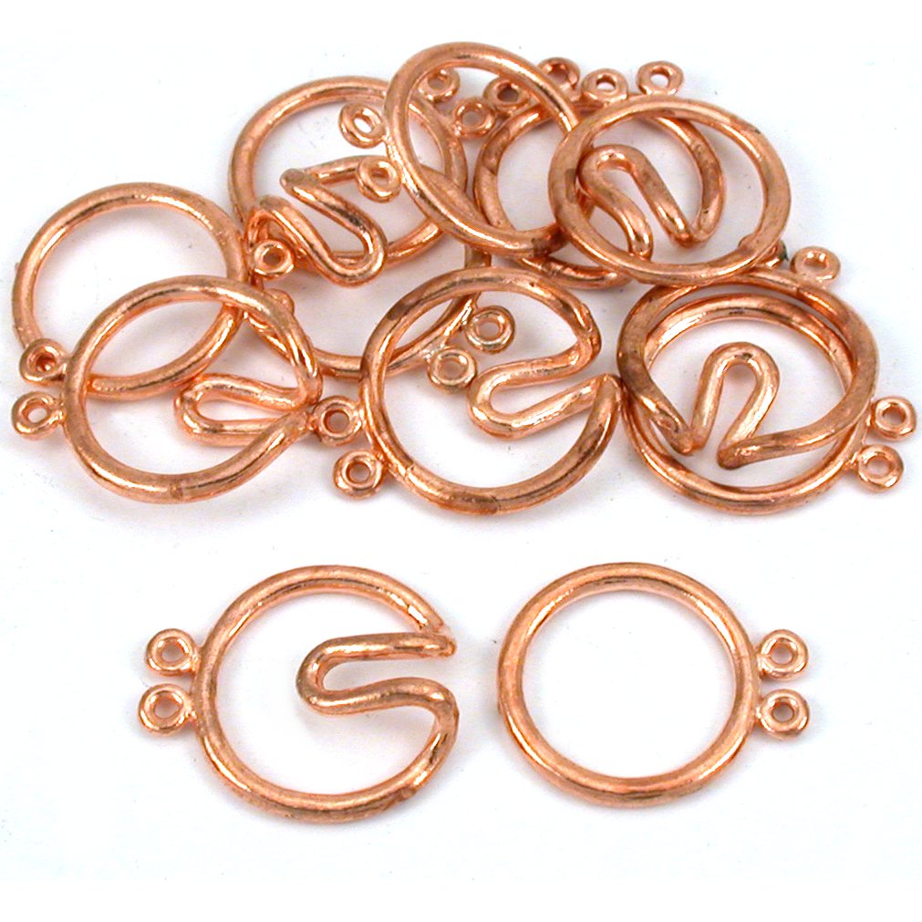 2 Strand Hook & Eye Clasp Copper Plated 21mm Approx 6 | Michaels
