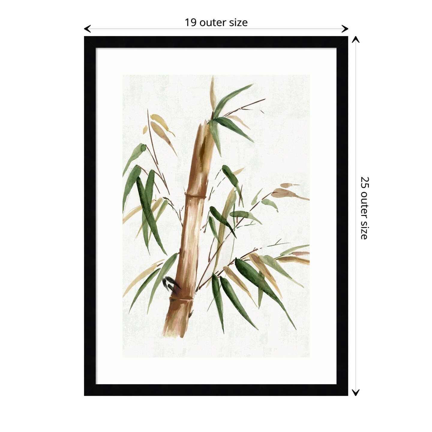 Green Bamboo II by Eva Watts Wood Framed Wall Art Print | Framed Art ...