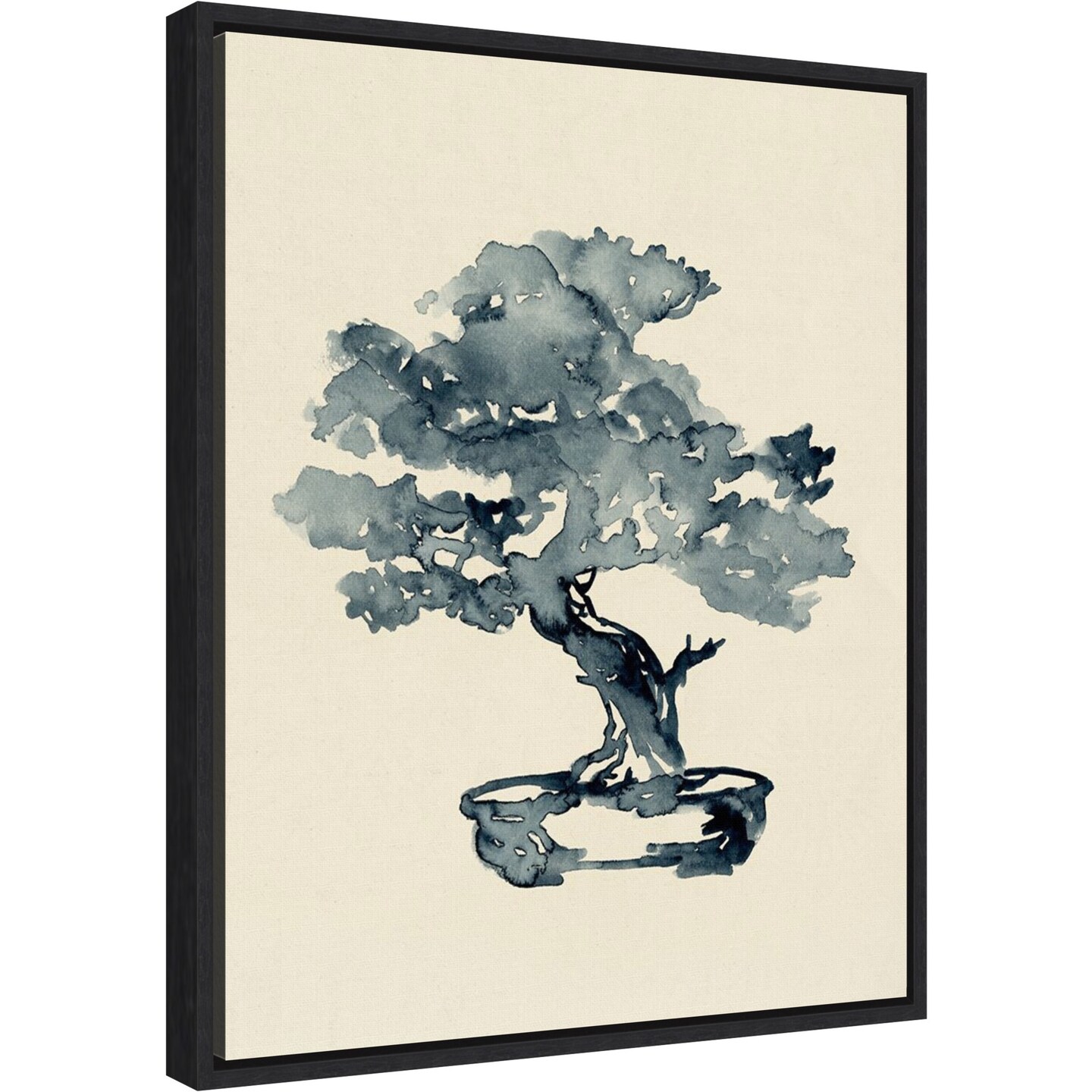 Indigo Bonsai Tree III by Jacob Green Canvas Wall Art Print Framed ...