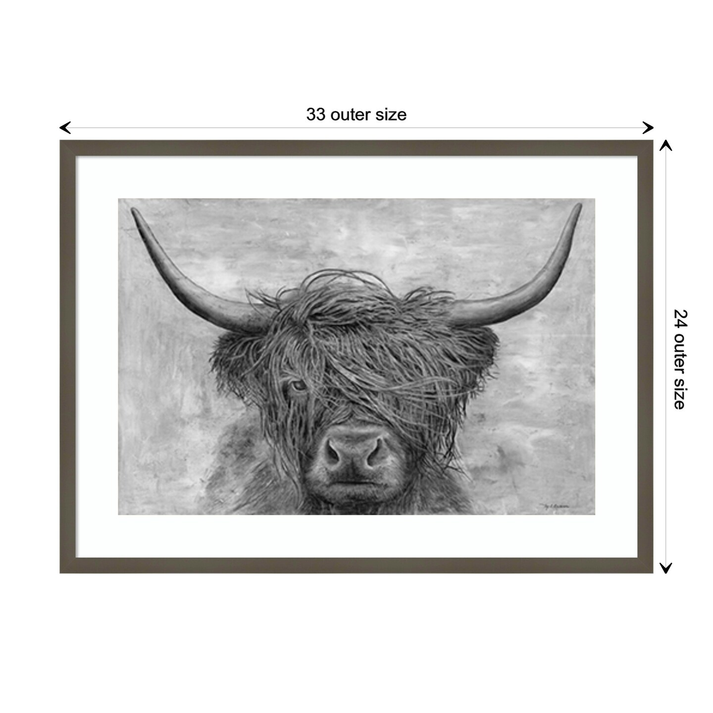 Norwegian Bison by Marie Elaine Cusson Wood Framed Wall Art Print ...
