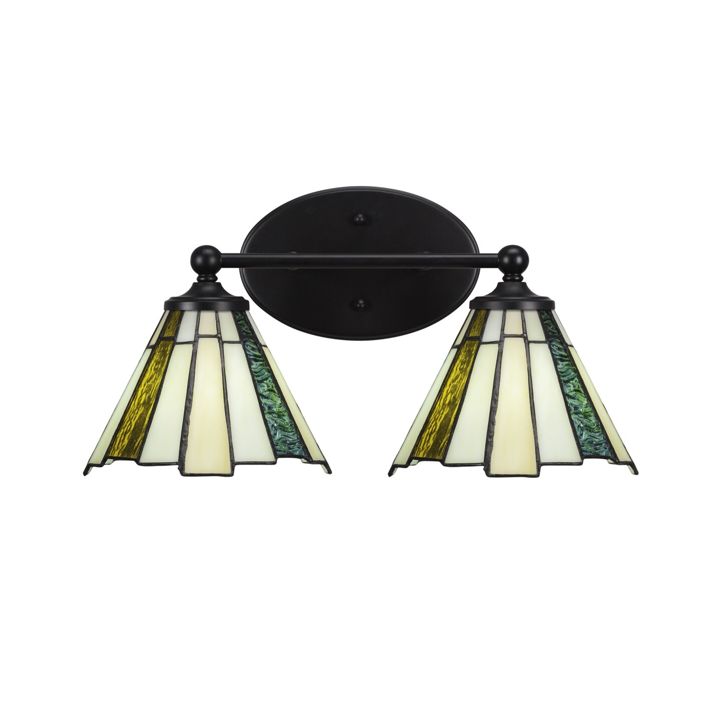 Capri 2 Light Bath Bar Shown In Matte Black Finish With 7" Sequoia Art ...