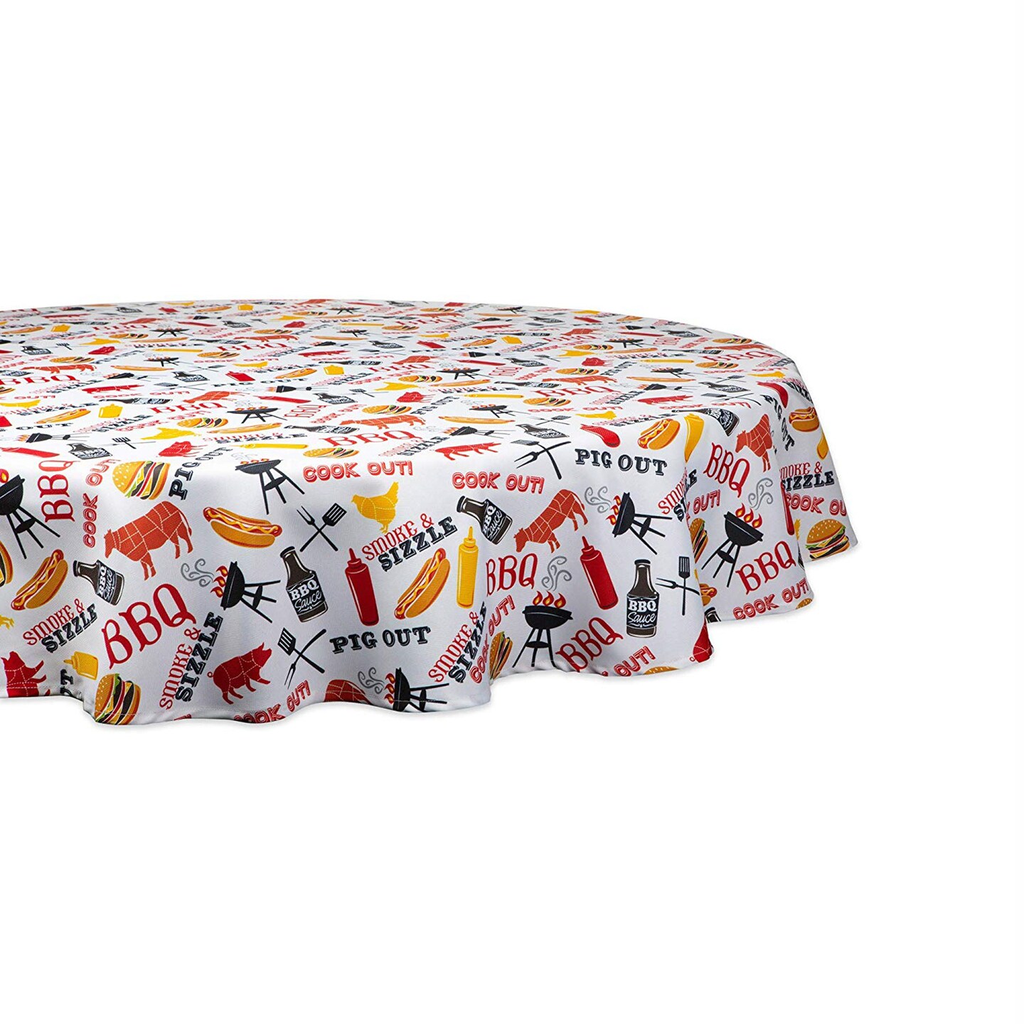 DII Bbq Fun Print Outdoor Tablecloth 60 Round | Michaels