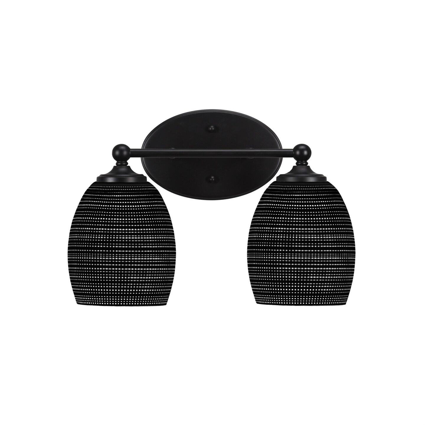 Capri 2 Light Bath Bar Shown In Matte Black Finish With 5" Black Matrix ...