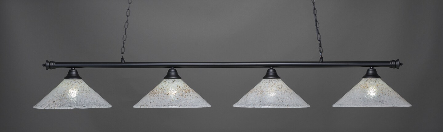 Oxford 4 Light Bar Shown In Matte Black Finish With 16 Gold Ice Glass ...