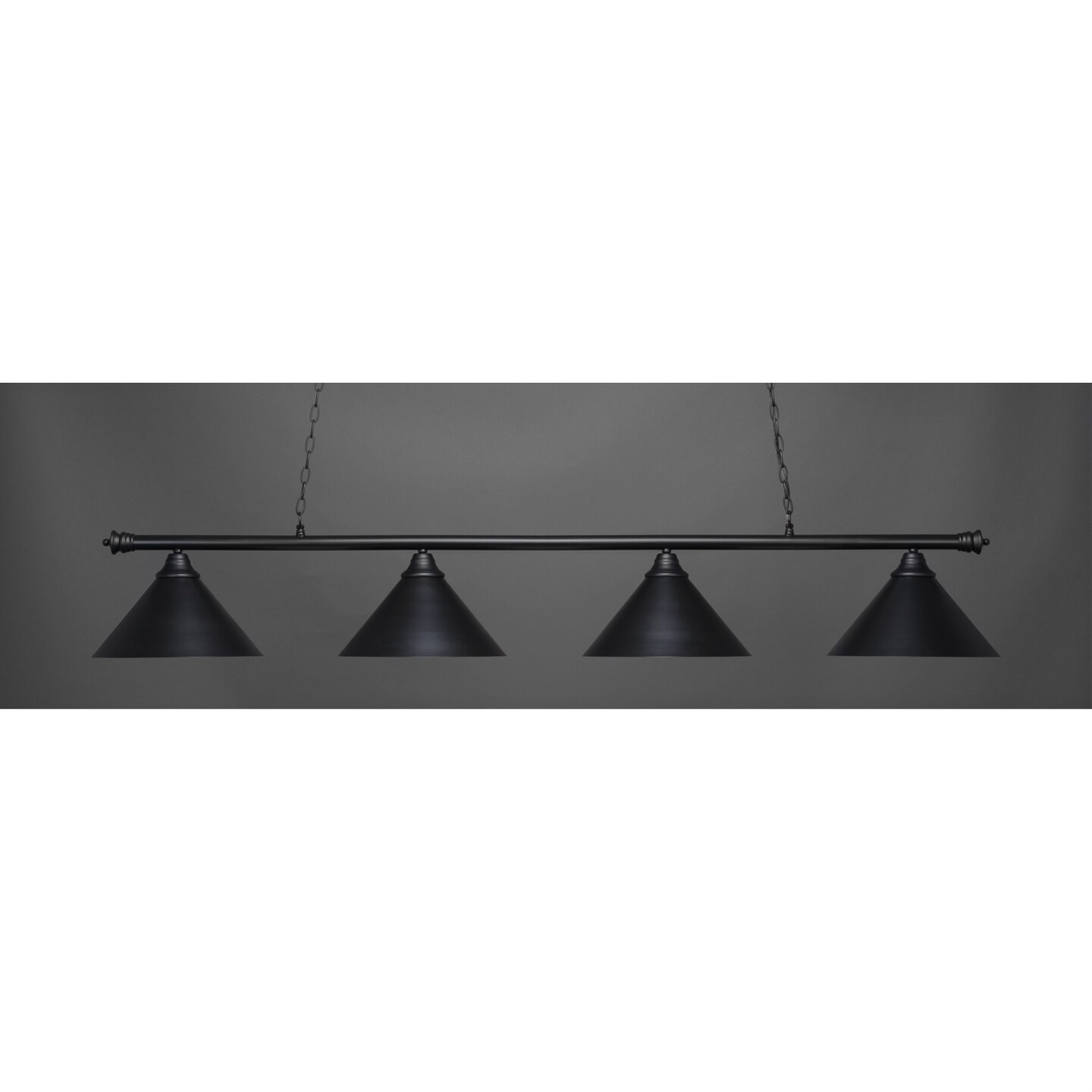 Oxford 4 Light Bar Shown In Matte Black Finish With 14" Matte Black ...