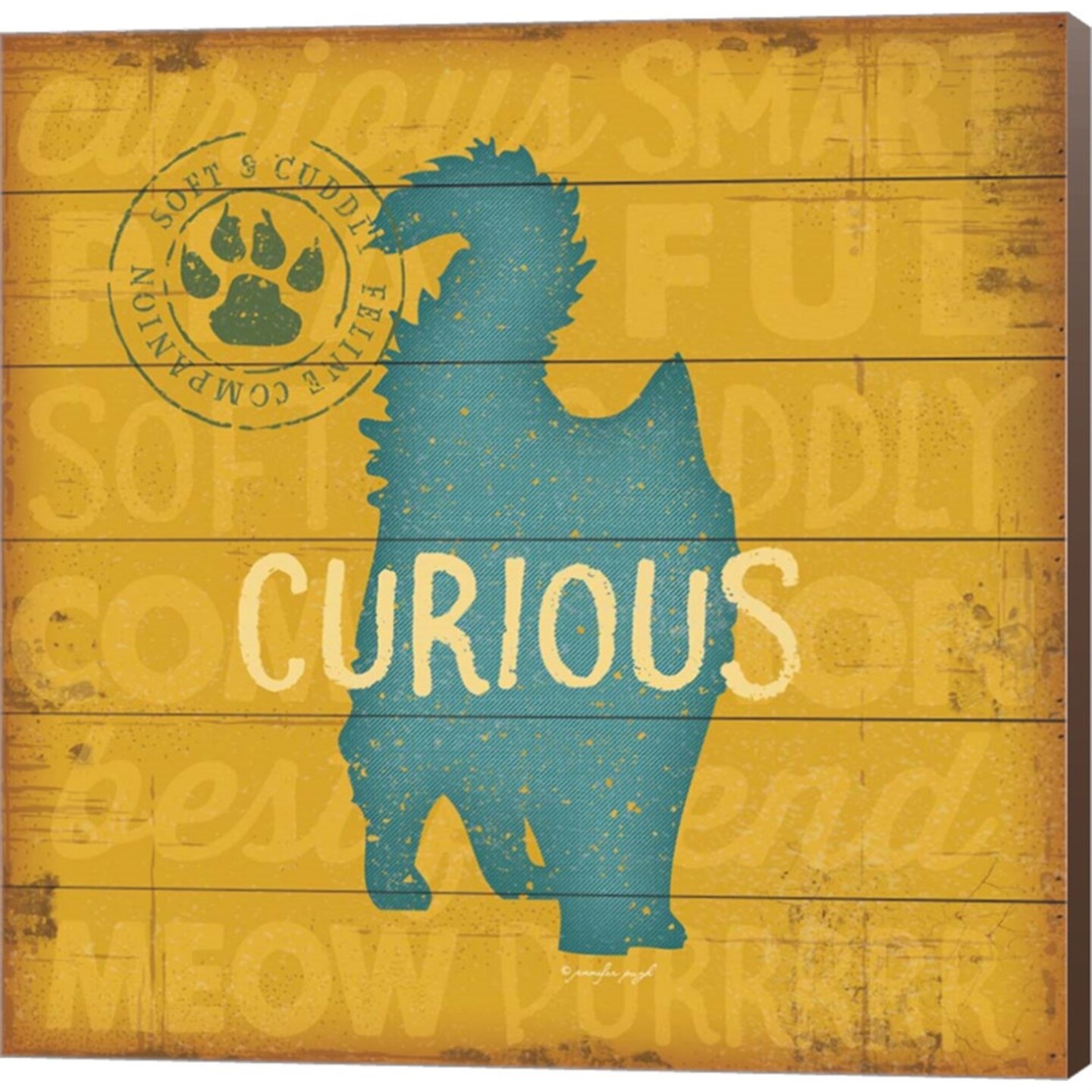 Curious Cat by Jennifer Pugh, Canvas Wall Art, 12W x 12H | Michaels