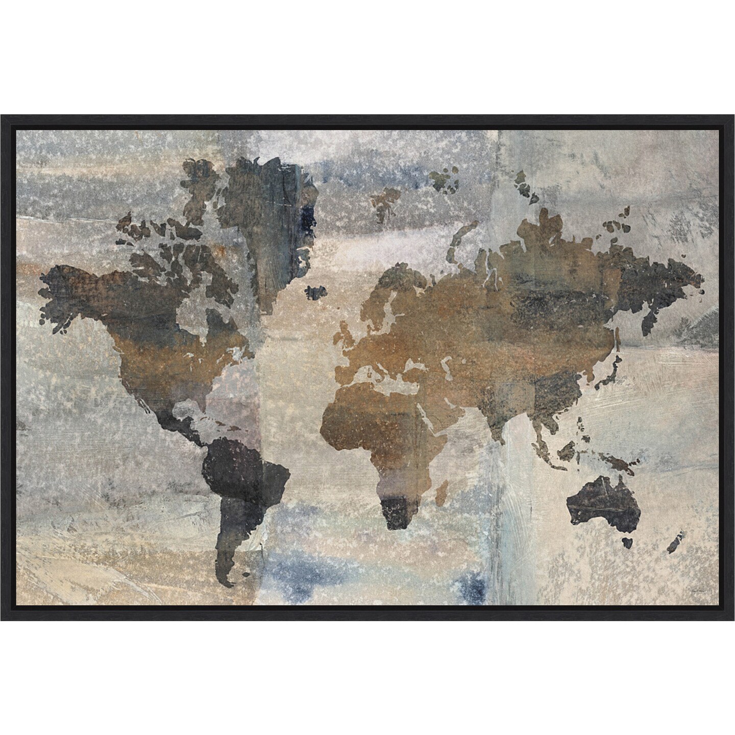 Stone World (Map) by Avery Tillmon 23-in. W x 16-in. H. Canvas Wall Art ...