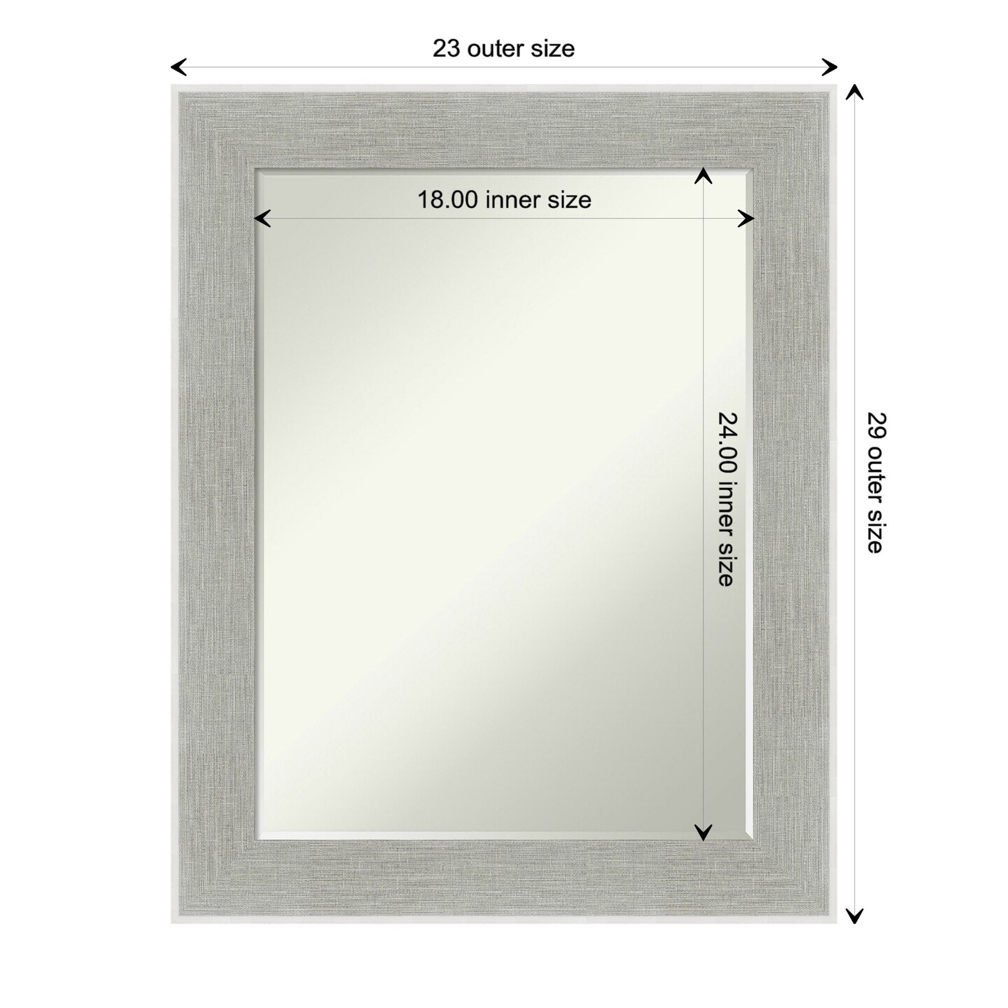 Petite Bevel Wall Mirror, Glam Linen Grey Frame | Michaels