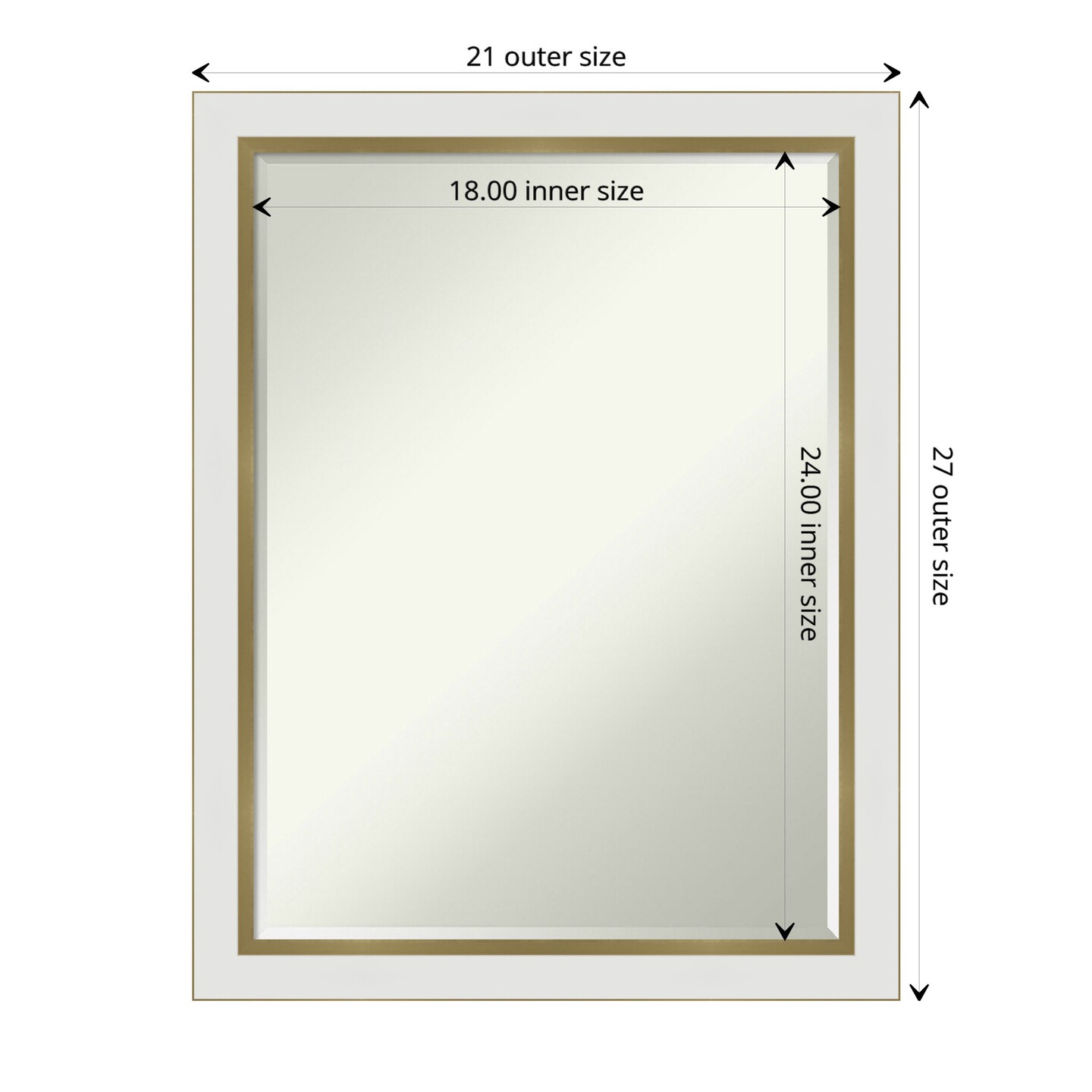 Petite Bevel Wall Mirror, Eva Narrow Frame, Size: Glass Size, Color ...