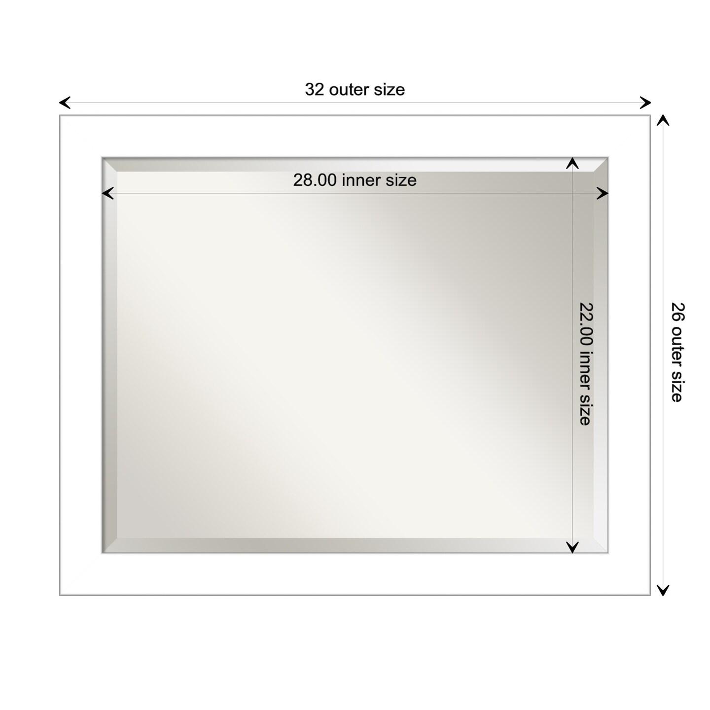 Beveled Bathroom Wall Mirror, Wedge White Frame | Michaels