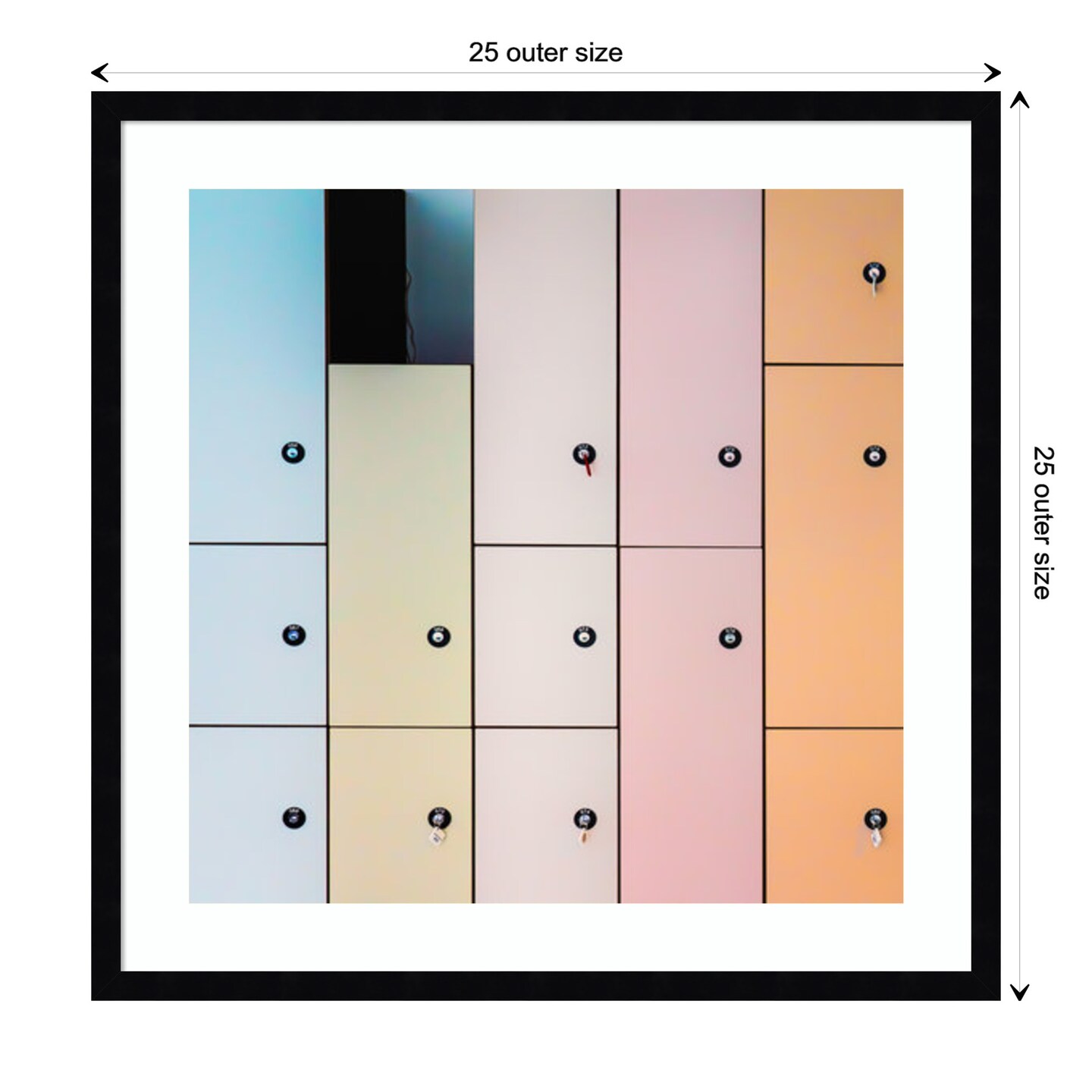 Pastel Lockers by Luc Vangindertael (laGrange) Wood Framed Wall Art ...