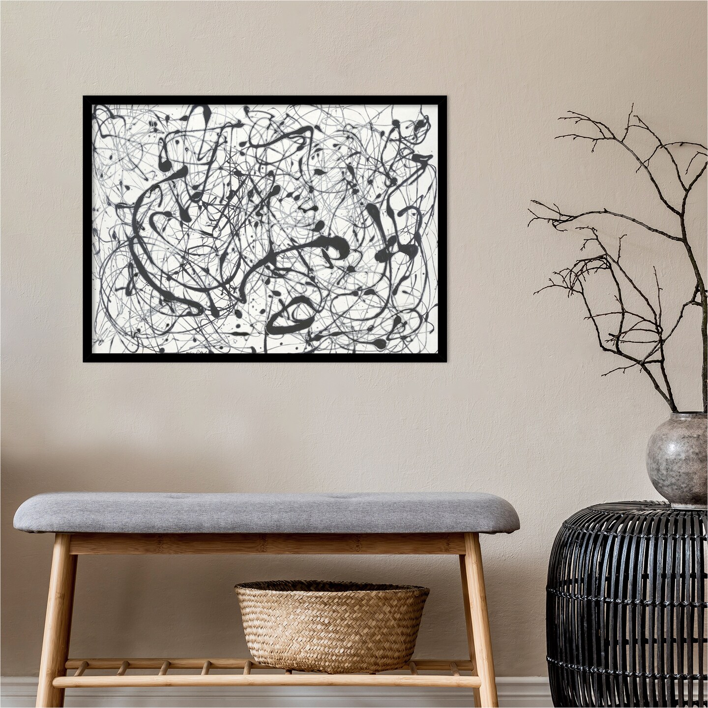 Number 14:Gray by Jackson Pollock Wood Framed Wall Art Print | Framed ...