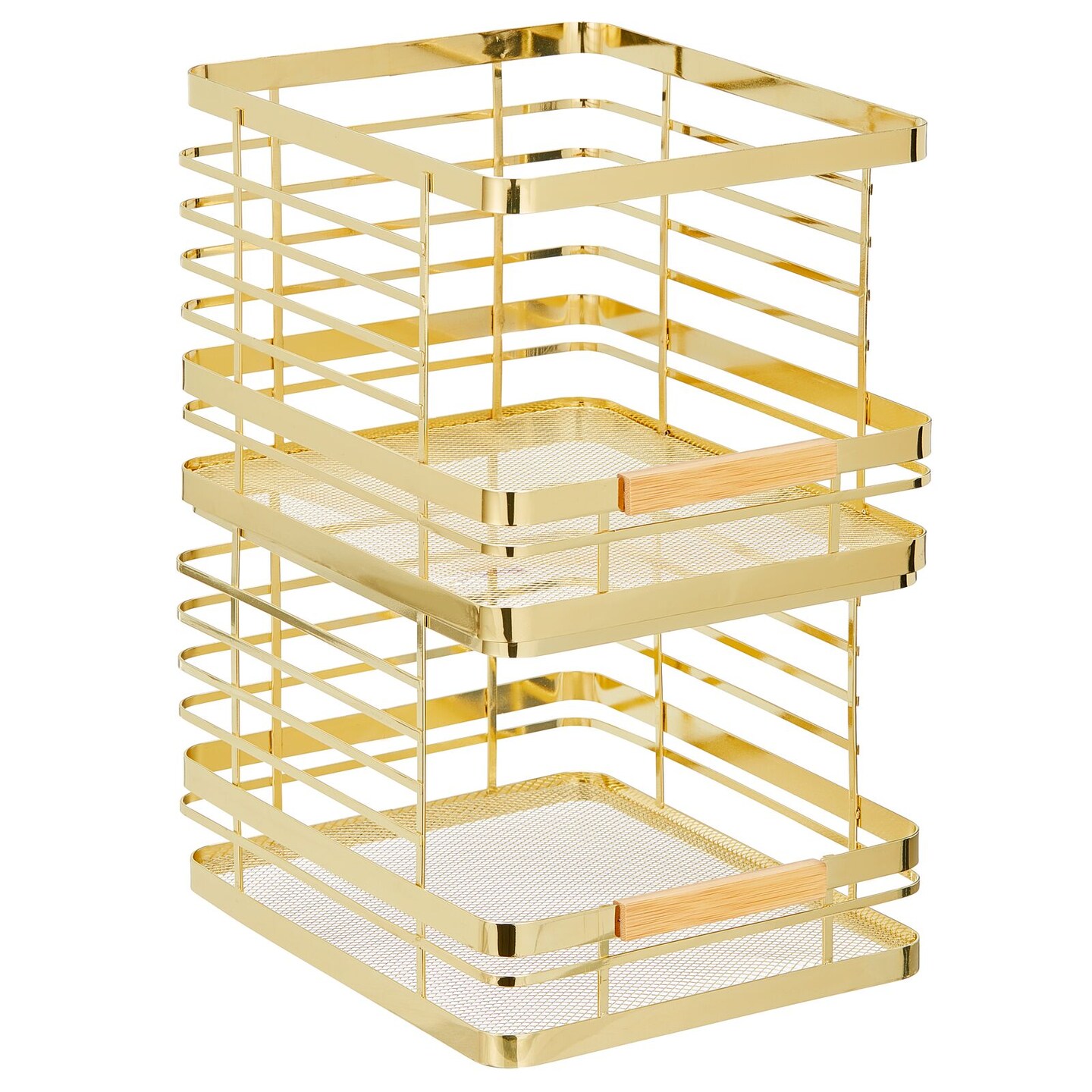 Mdesign Metal Wire Stackable Food Storage Bin Basket 2 Pack Soft