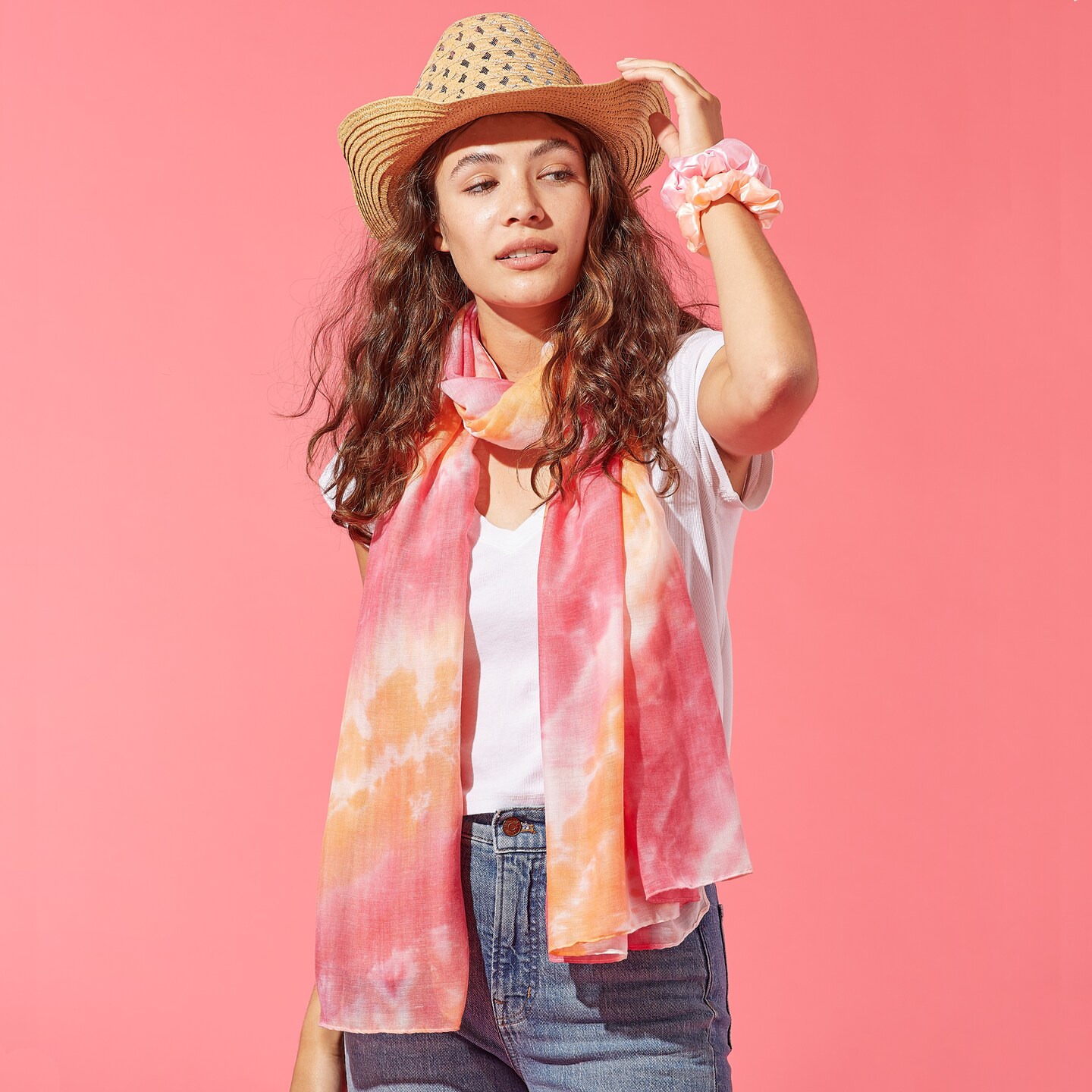 Tickled Pink Pastel Tie-Dye Scarf Pink | Michaels