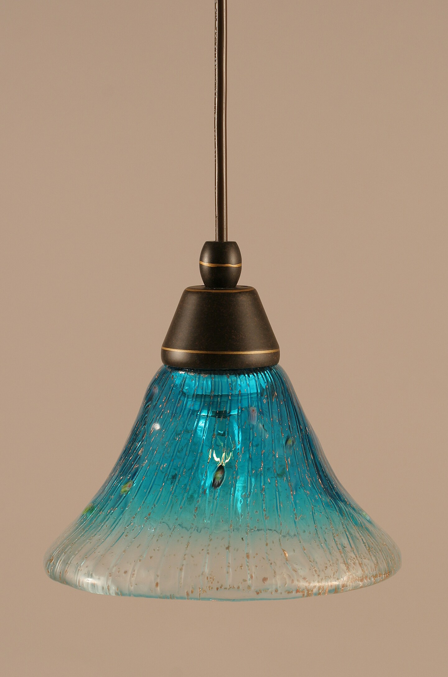 Cord Mini Pendant Shown In Dark Granite Finish With 7 Teal Crystal ...