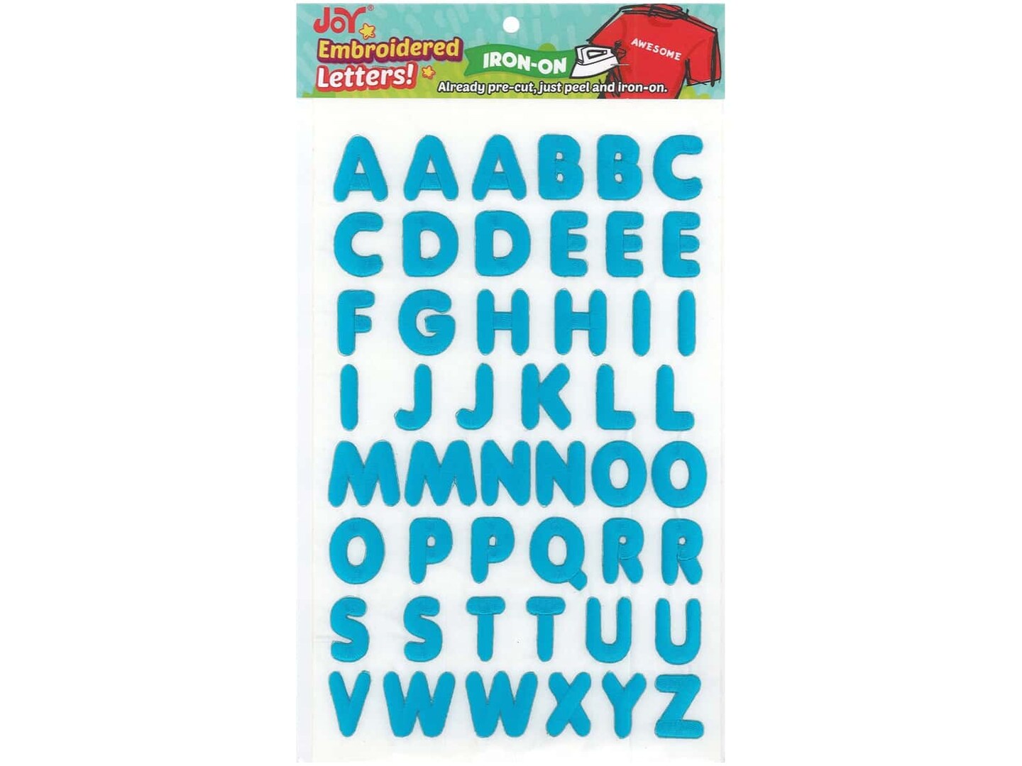 Joy Applique Letter Iron On Alpha 1" Turquoise | Michaels