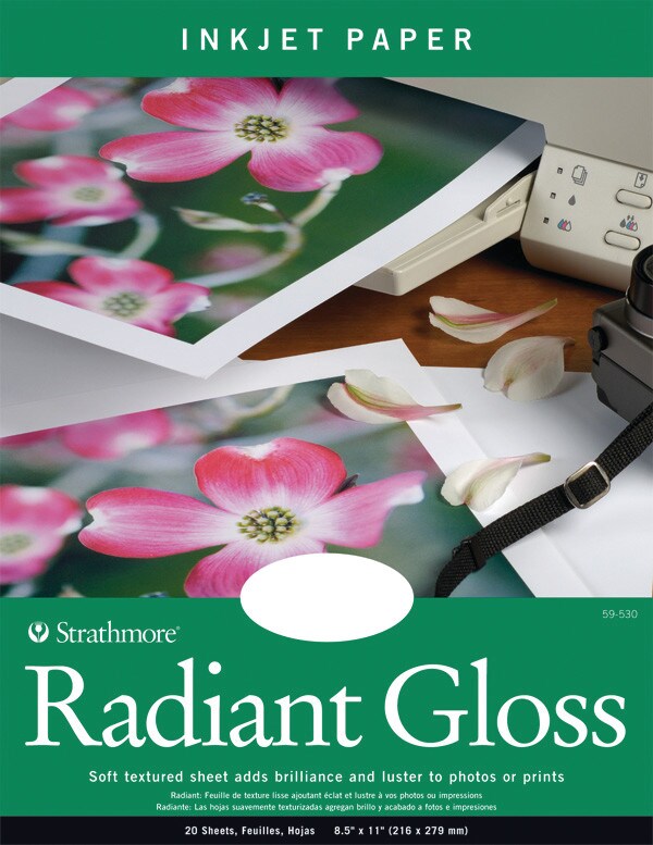 Strathmore Radiant Gloss Artist Inkjet Paper Sheets, 8.5" x 11 ...