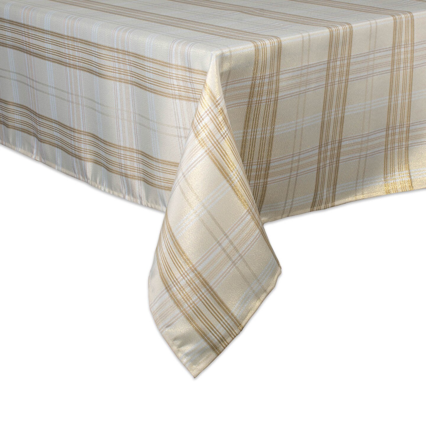 DII Cream Metallic Plaid Tablecloth | Michaels