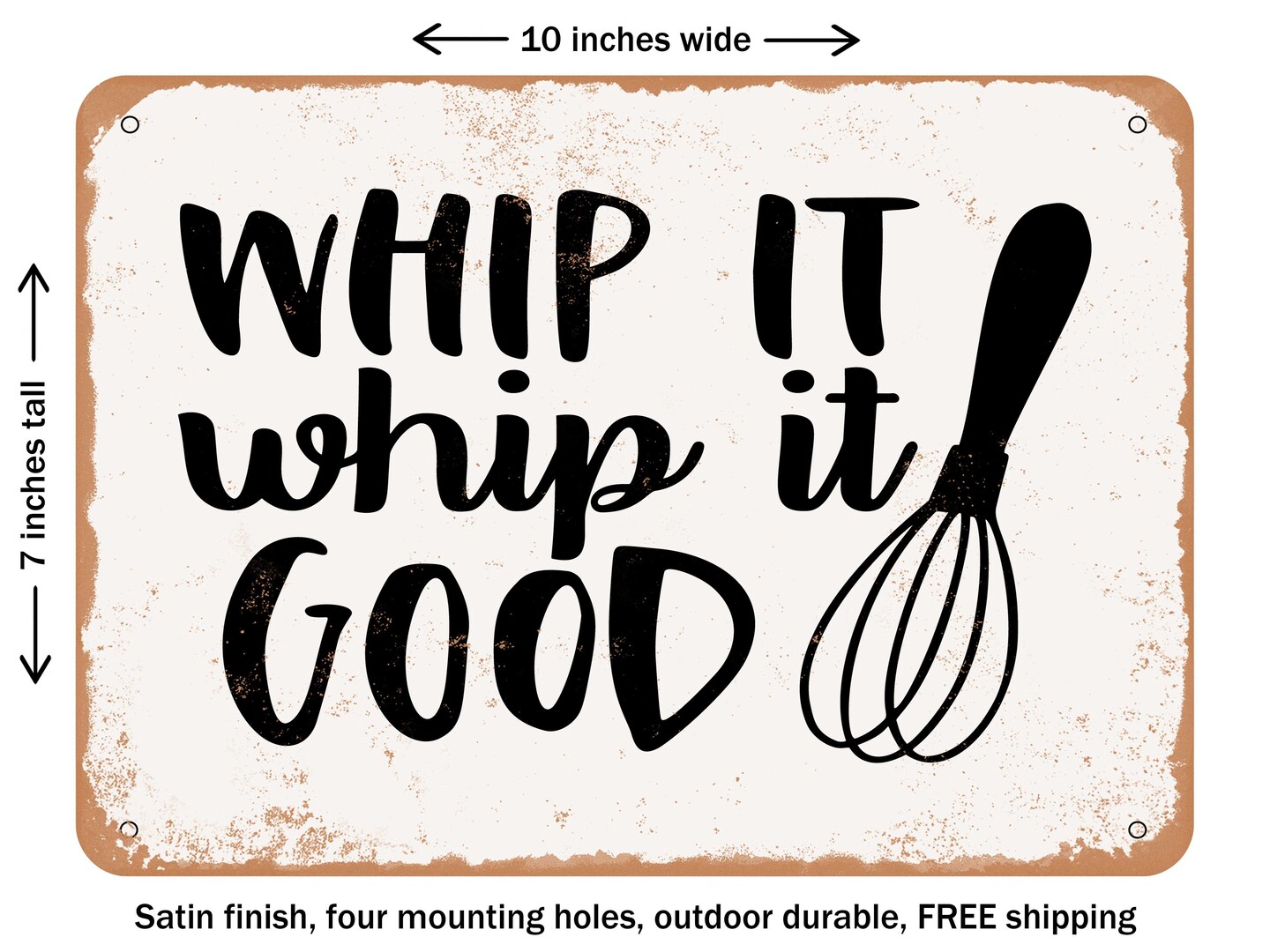 DECORATIVE METAL SIGN - Whip It Whip It Good 2 - Vintage Rusty Look | Signs | Michaels