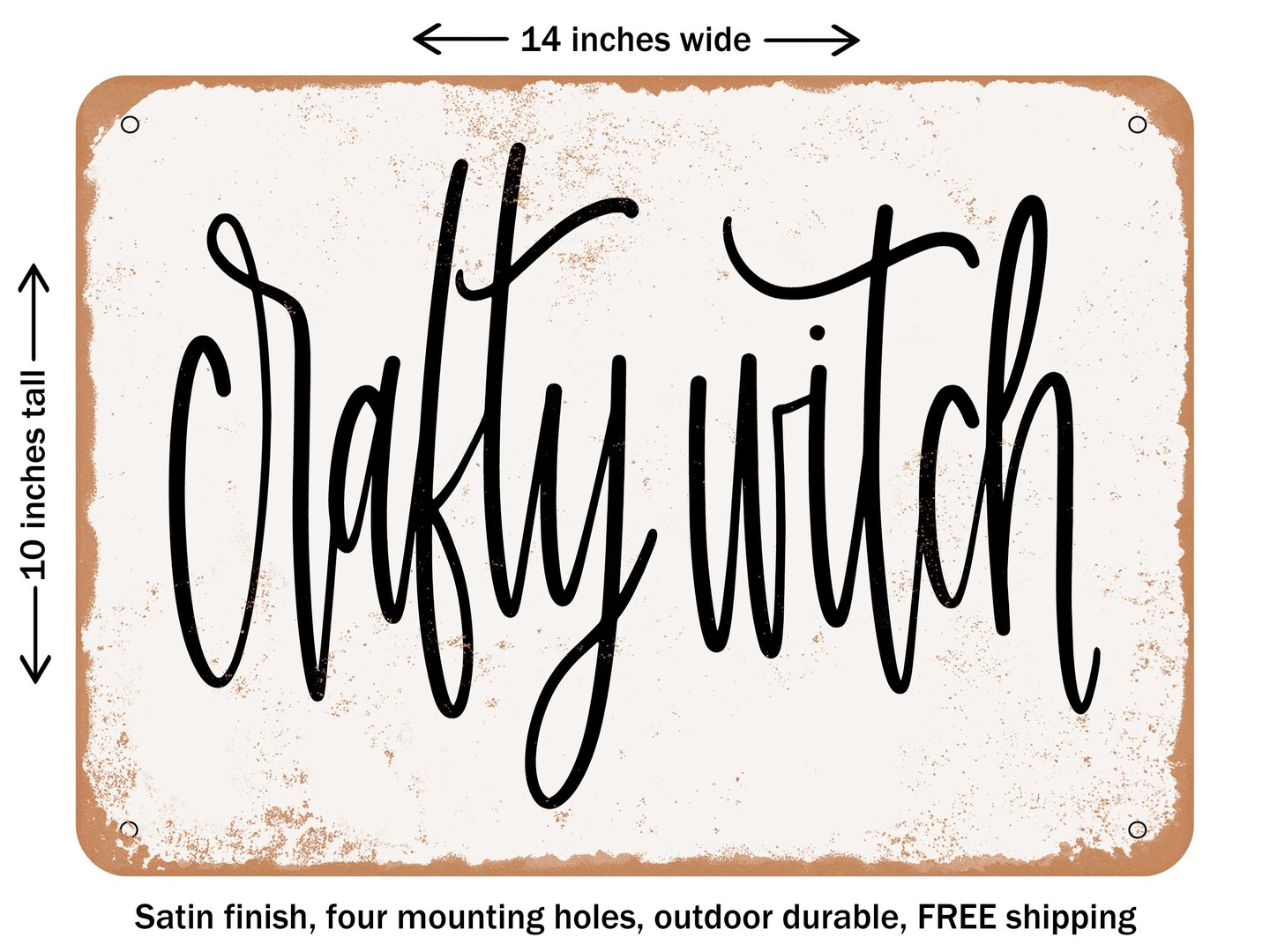 DECORATIVE METAL SIGN - Crafty Witch - Vintage Rusty Look | Signs | Michaels