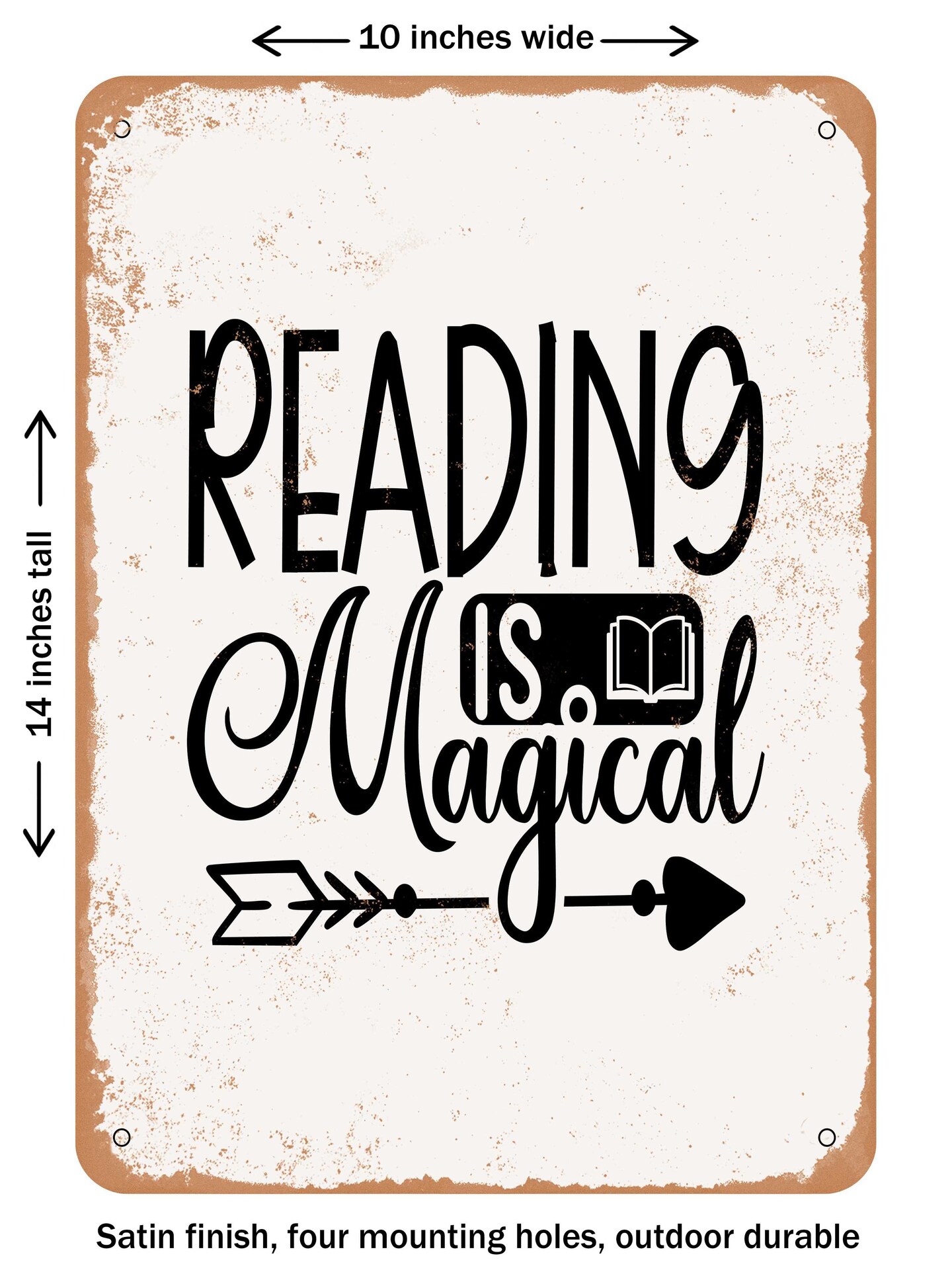 DECORATIVE METAL SIGN - Reading is Magical - Vintage Rusty Look | Michaels