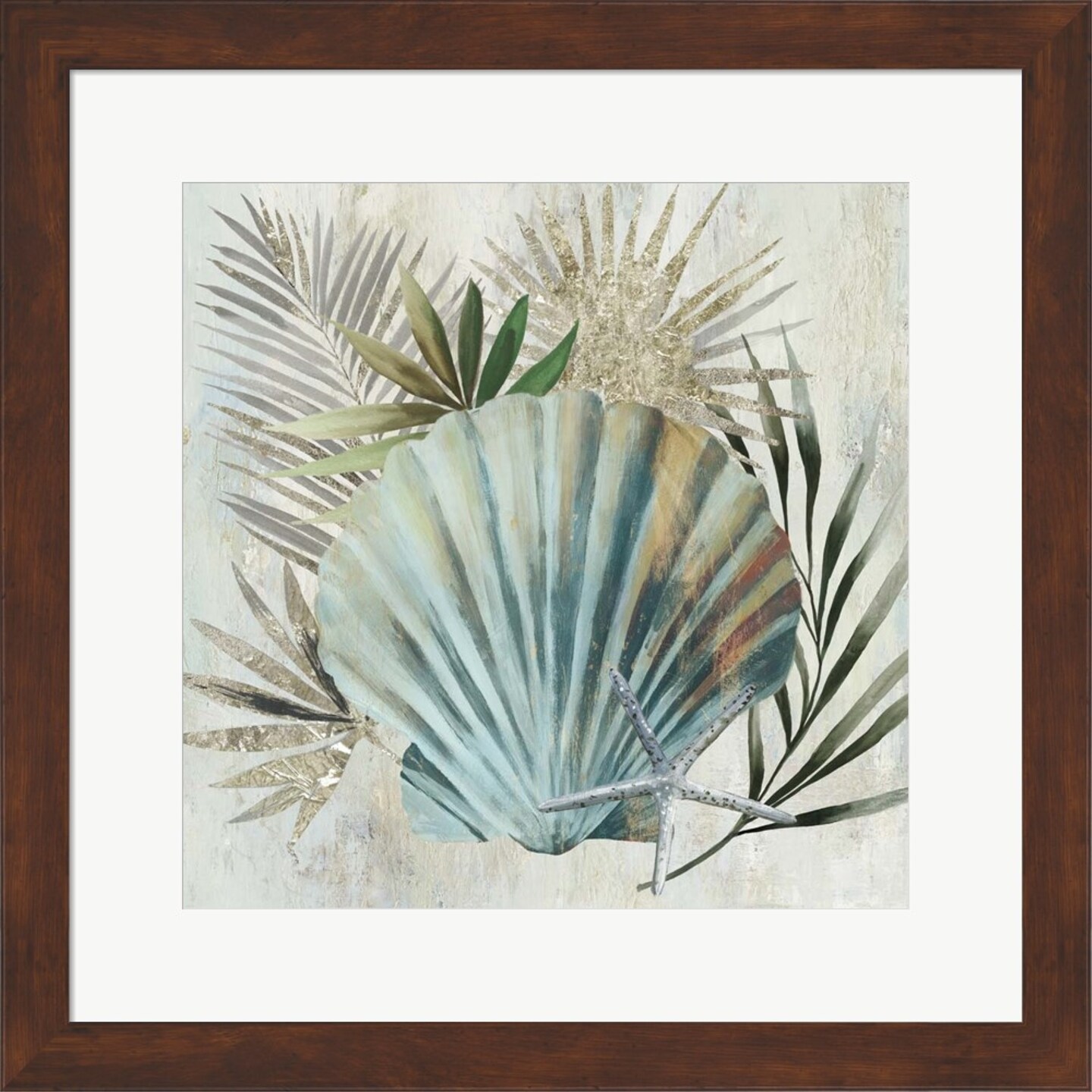 Turquoise Shell I by Aimee Wilson, Framed Wall Art, 20.5W x 20.5H ...