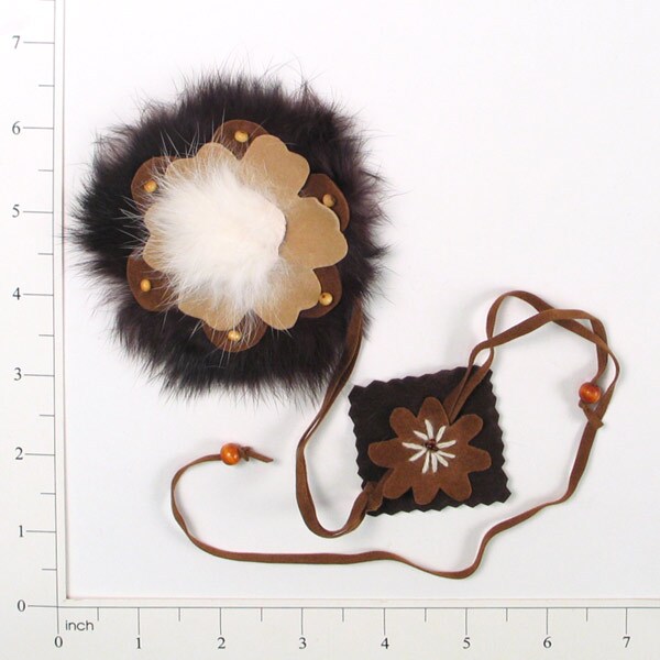 Flower Faux Suede with Fur Applique/Patch | Michaels