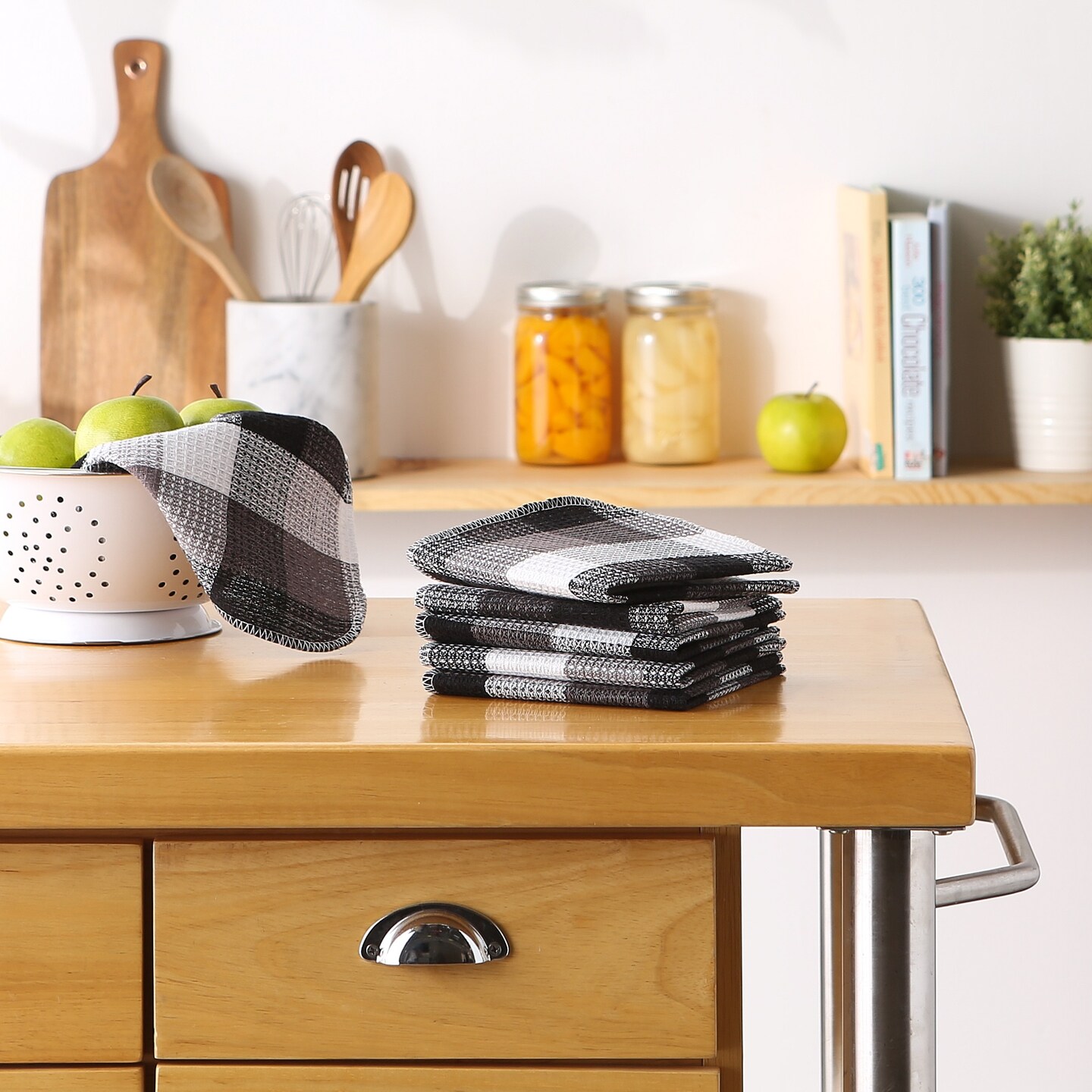 DII Black Tri Color Check Scrubber Dishcloth (Set of 6) | Michaels