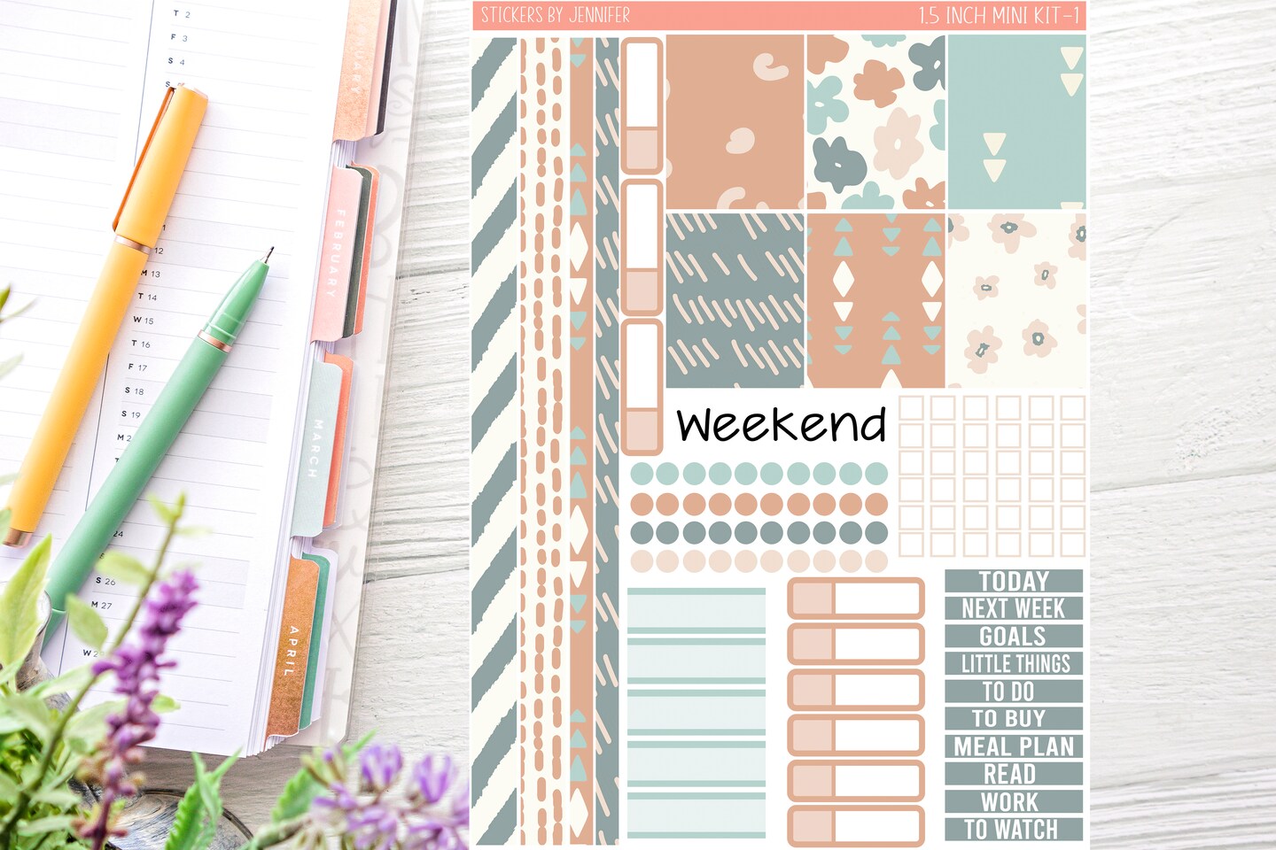Boho Floral Planner Sticker Kit (for 7x9 vertical planners) | Michaels