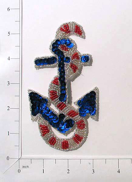 5" x 2 3/4" Anchor Nautical Sequin Applique/Patch | Michaels