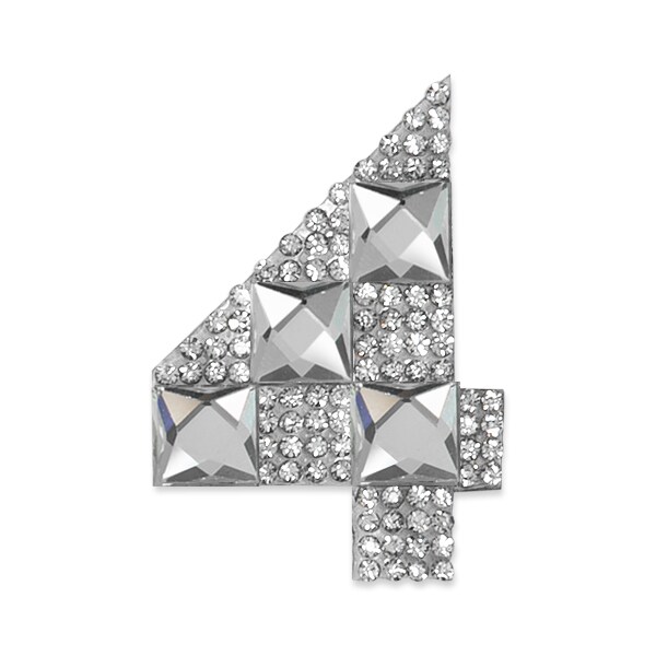 Pack of 2 Number 4 Iron On Rhinestone Applique | Michaels