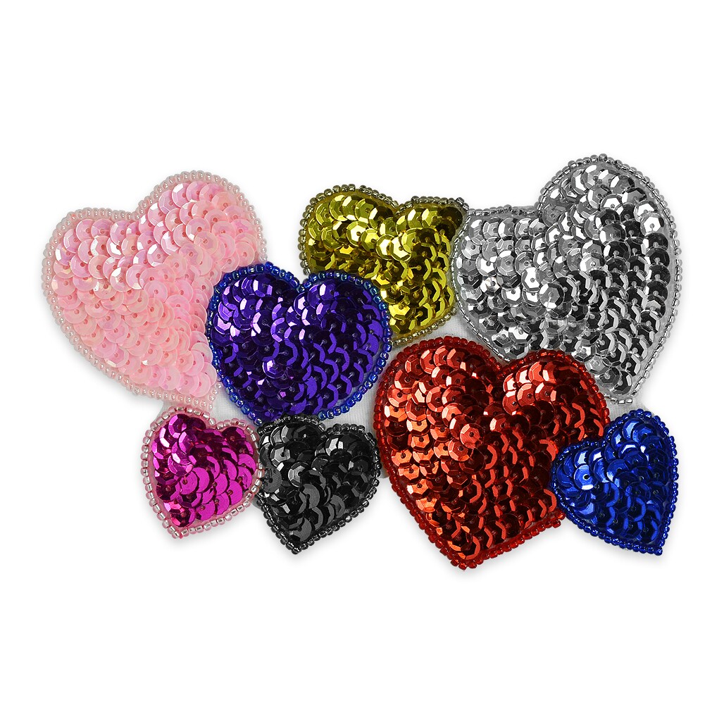 5 1/2" x 3 1/4" Heart Cluster Sequin Applique/Patch | Michaels