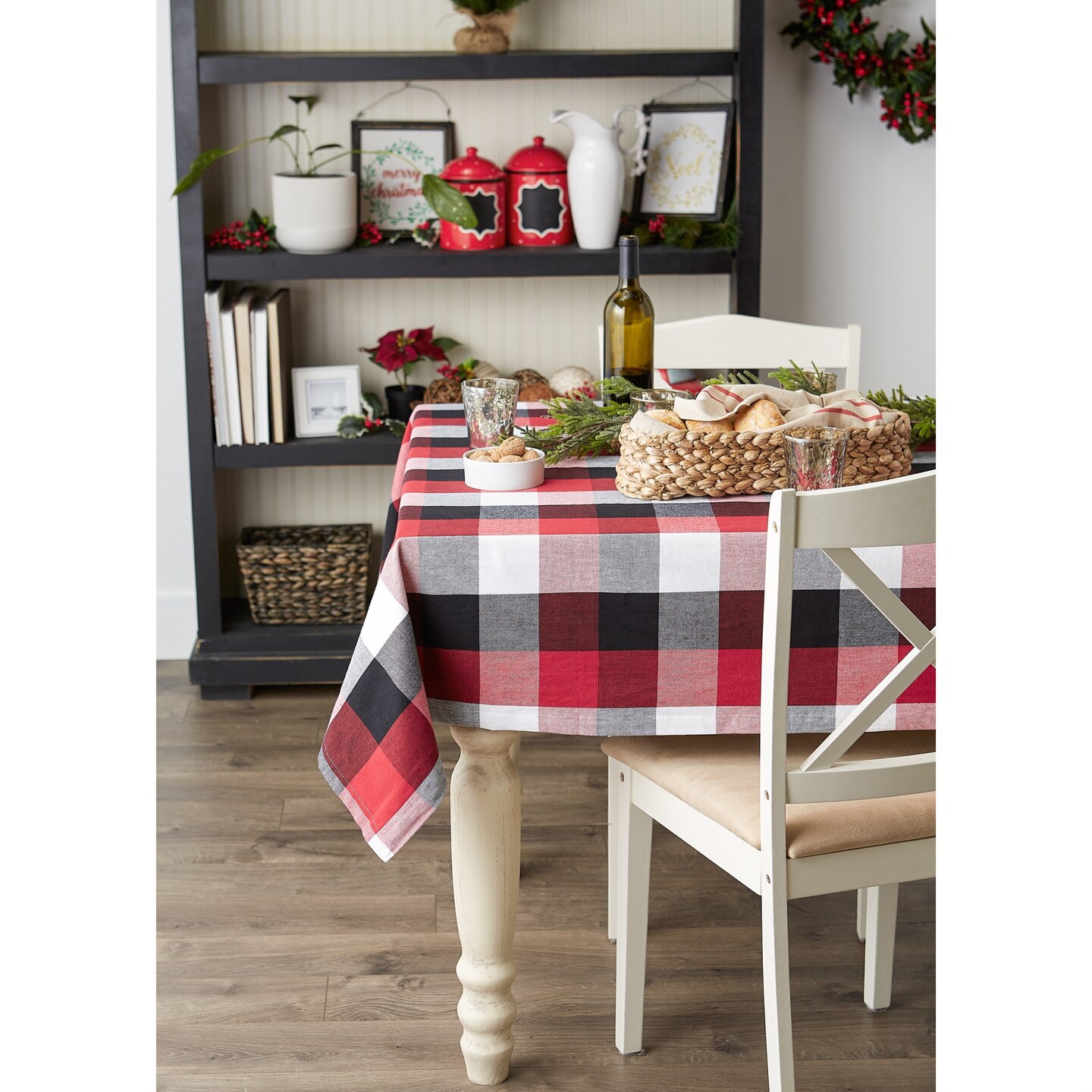 DII Cardinal Red Tri Color Check Tablecloth | Michaels