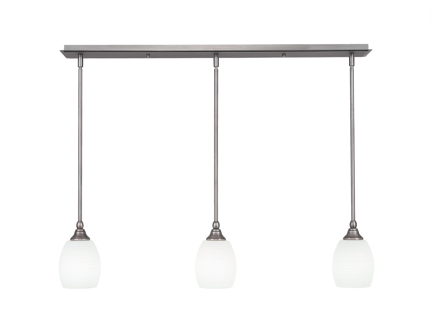 3 Light Linear Pendalier With Hang Straight Swivels Shown In Brushed ...