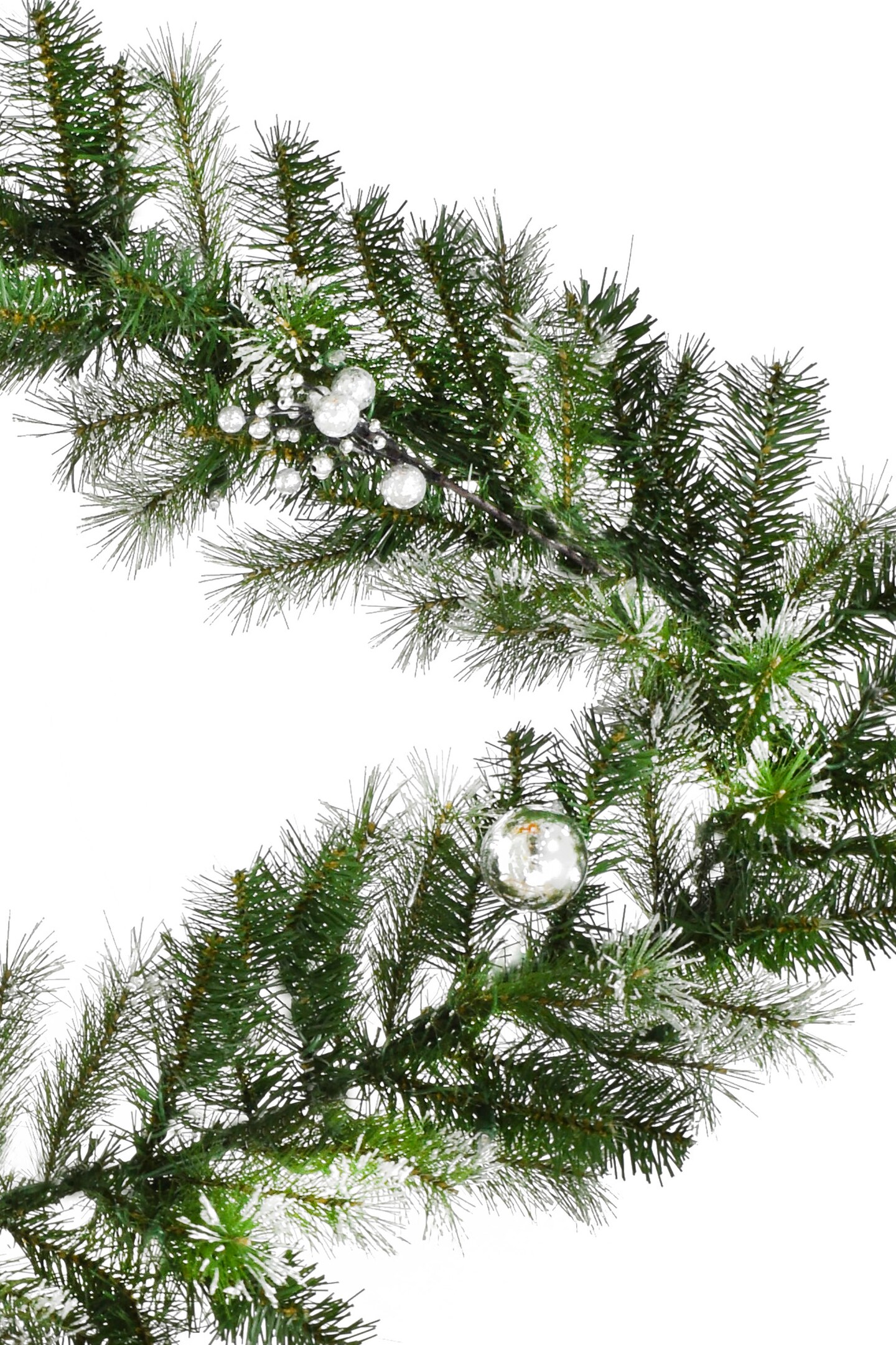 Perfect Holiday 6ft Snow Dusted Nulato Pine Garland With Silver ...