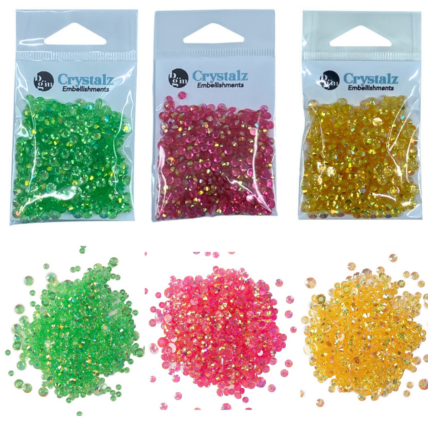 Buttons Galore Crystalz Bundle of Iridescent Gems - 1200 Pieces ...