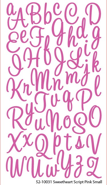 Sweetheart Script Pink Alpha Stickers By Sticko | Michaels