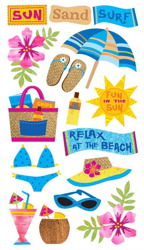 Sun Surf Sand Stickers - EK Success | Michaels