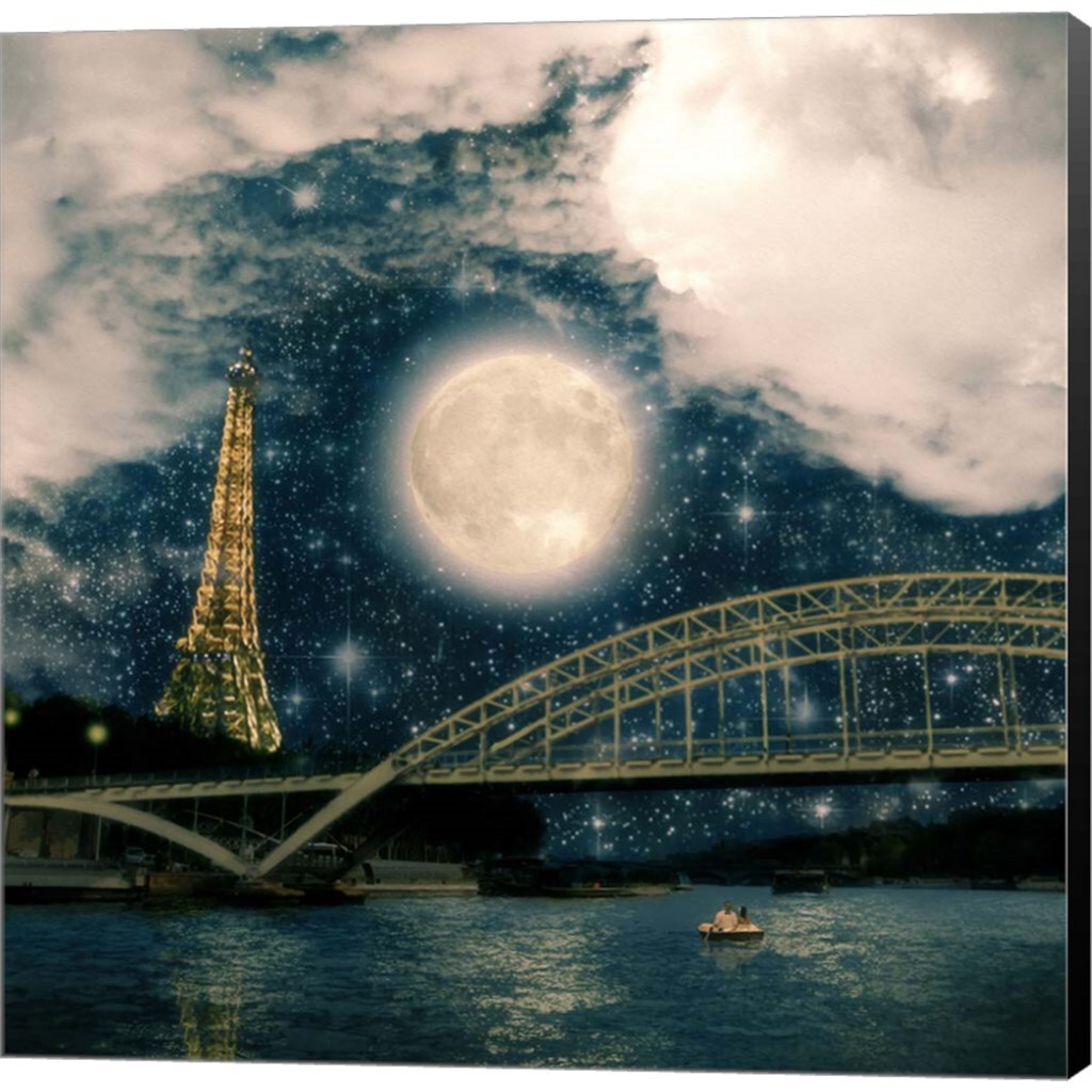 One Starry Night in Paris by Paula Belle Flores 24" x 24" Canvas Wall ...