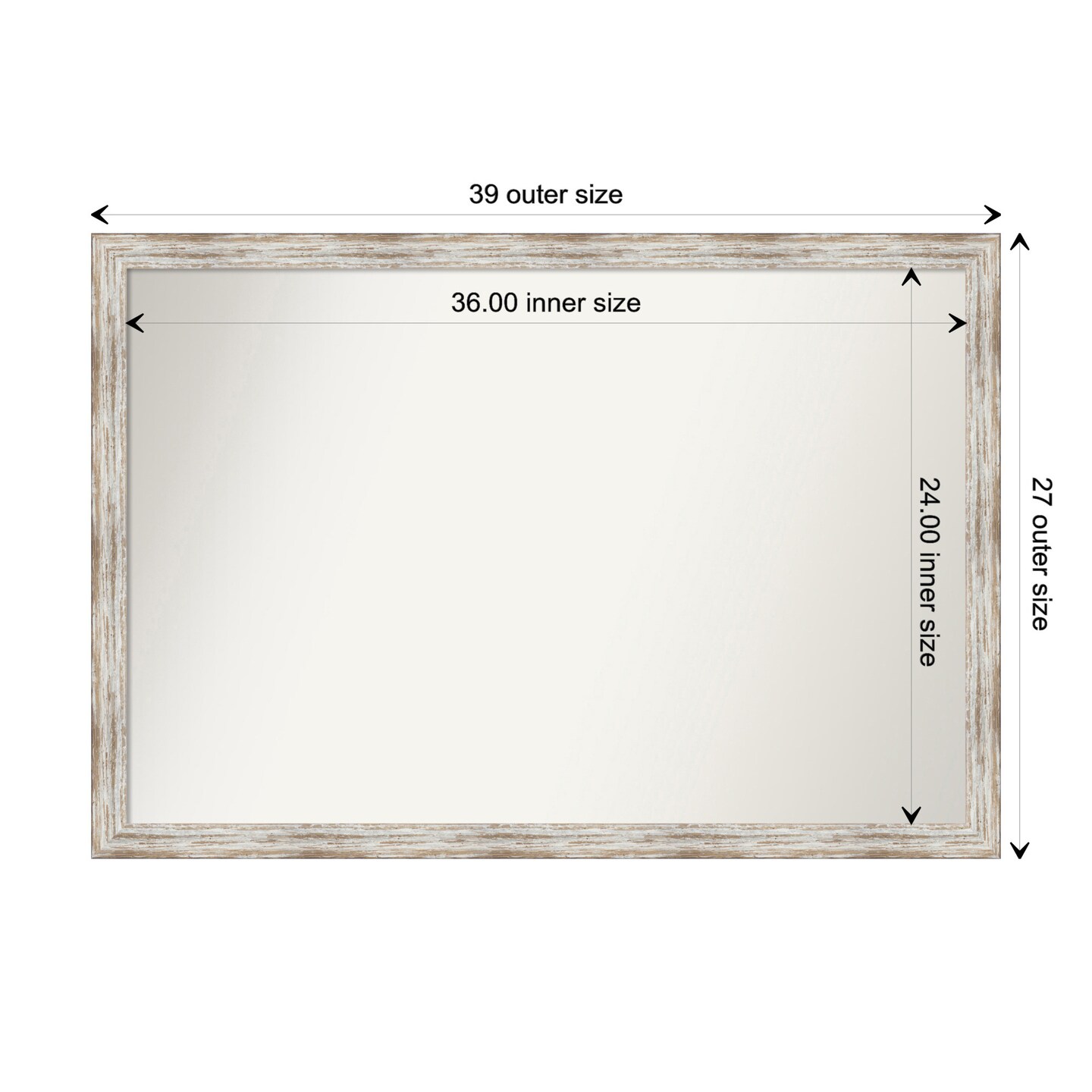Amanti Art Non-Beveled Wood Wall Mirror, Distressed Cream Frame | Michaels