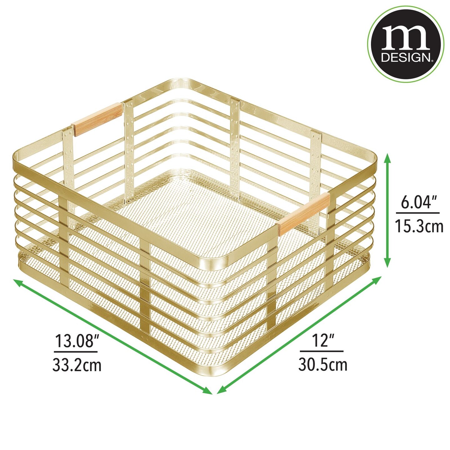 Mdesign Metal Rustic Large Food Storage Bin Basket 2 Pack Soft