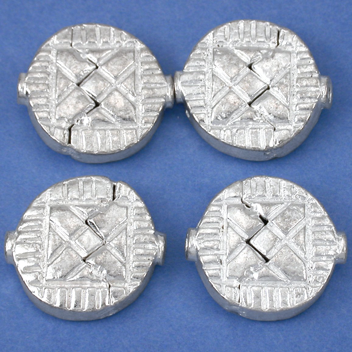 Buy in Bulk - Fluted Disc Beads Silver Plated Round 17.5mm Approx 4 ...