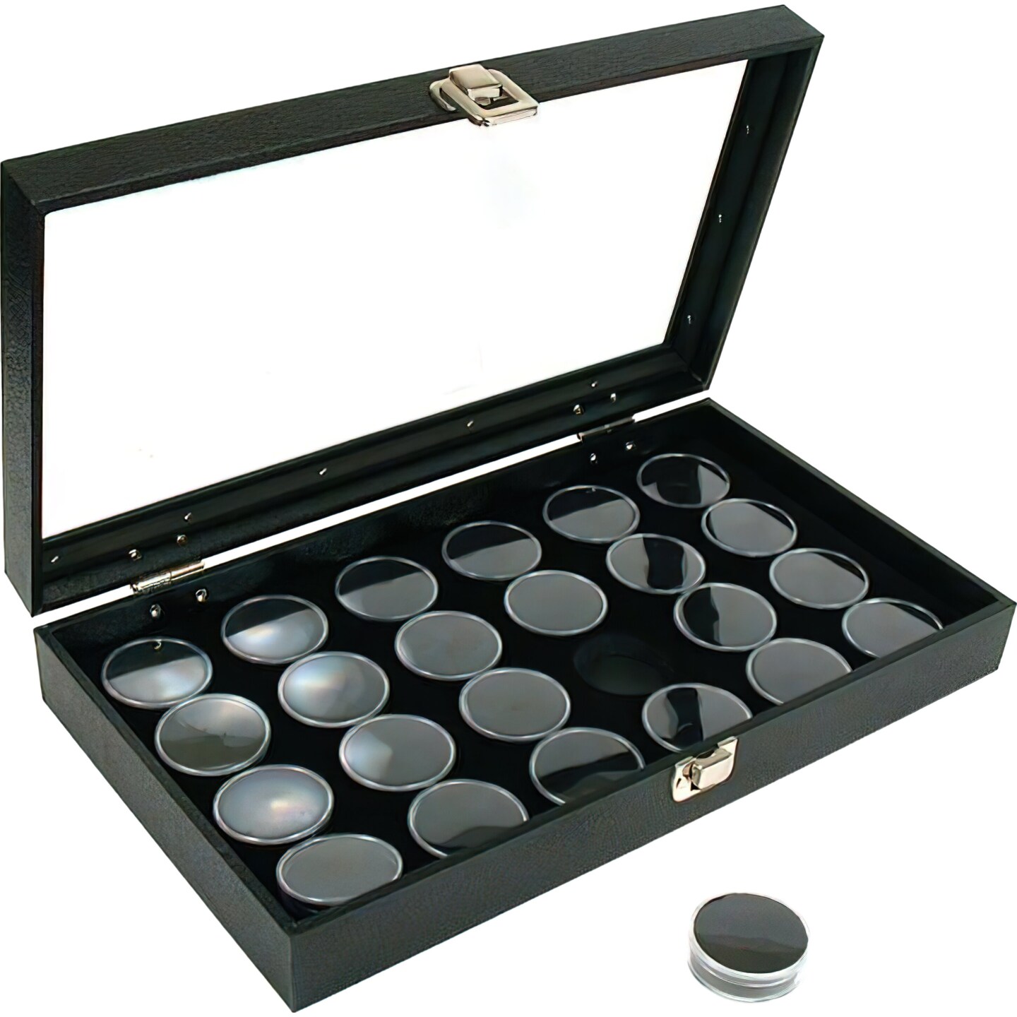 24 Black Gem Jars & Glass Top Display Tray | Michaels